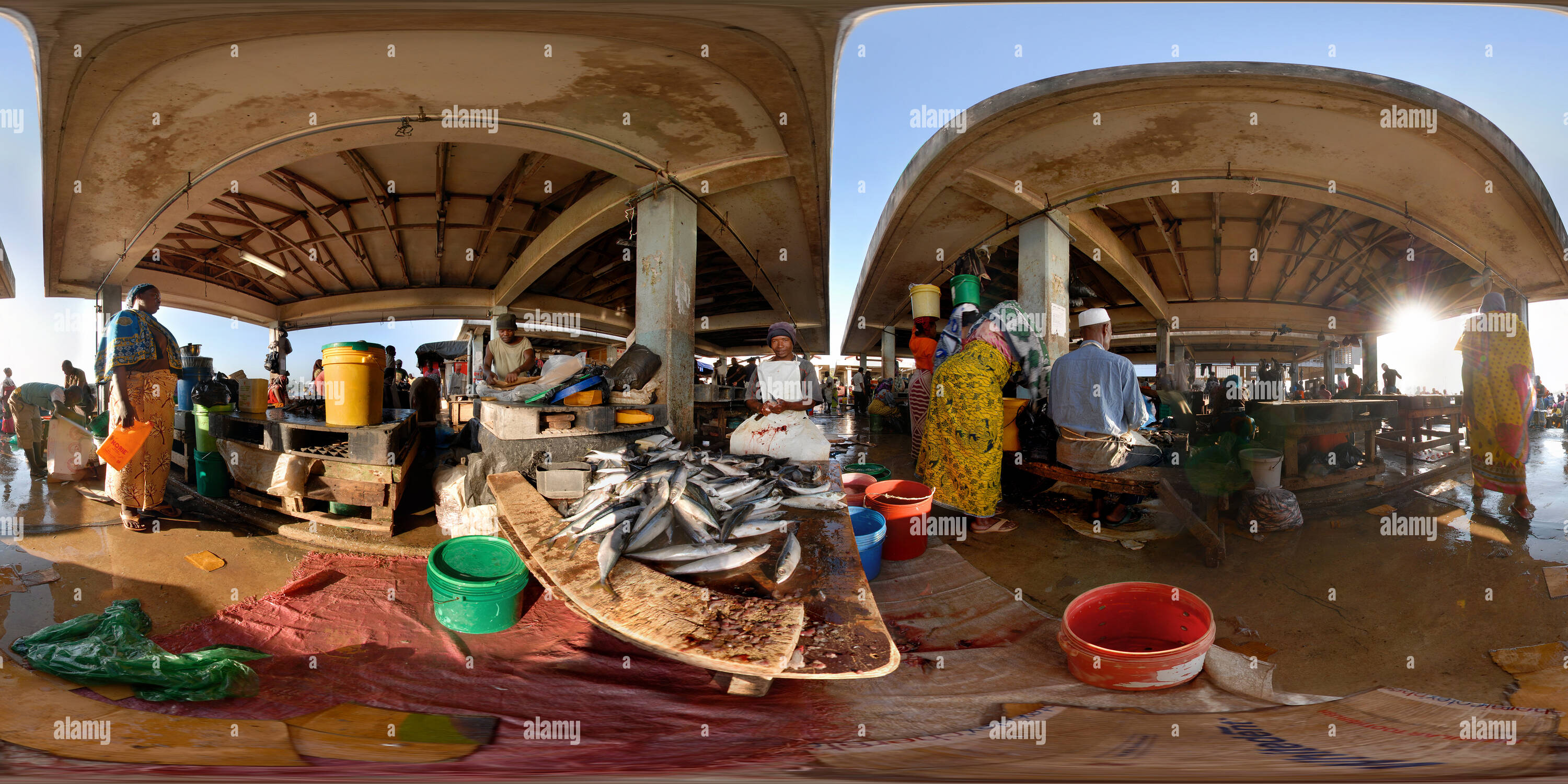 360° view of Mzizima Fish Market, Dar es Salaam 3 - Alamy