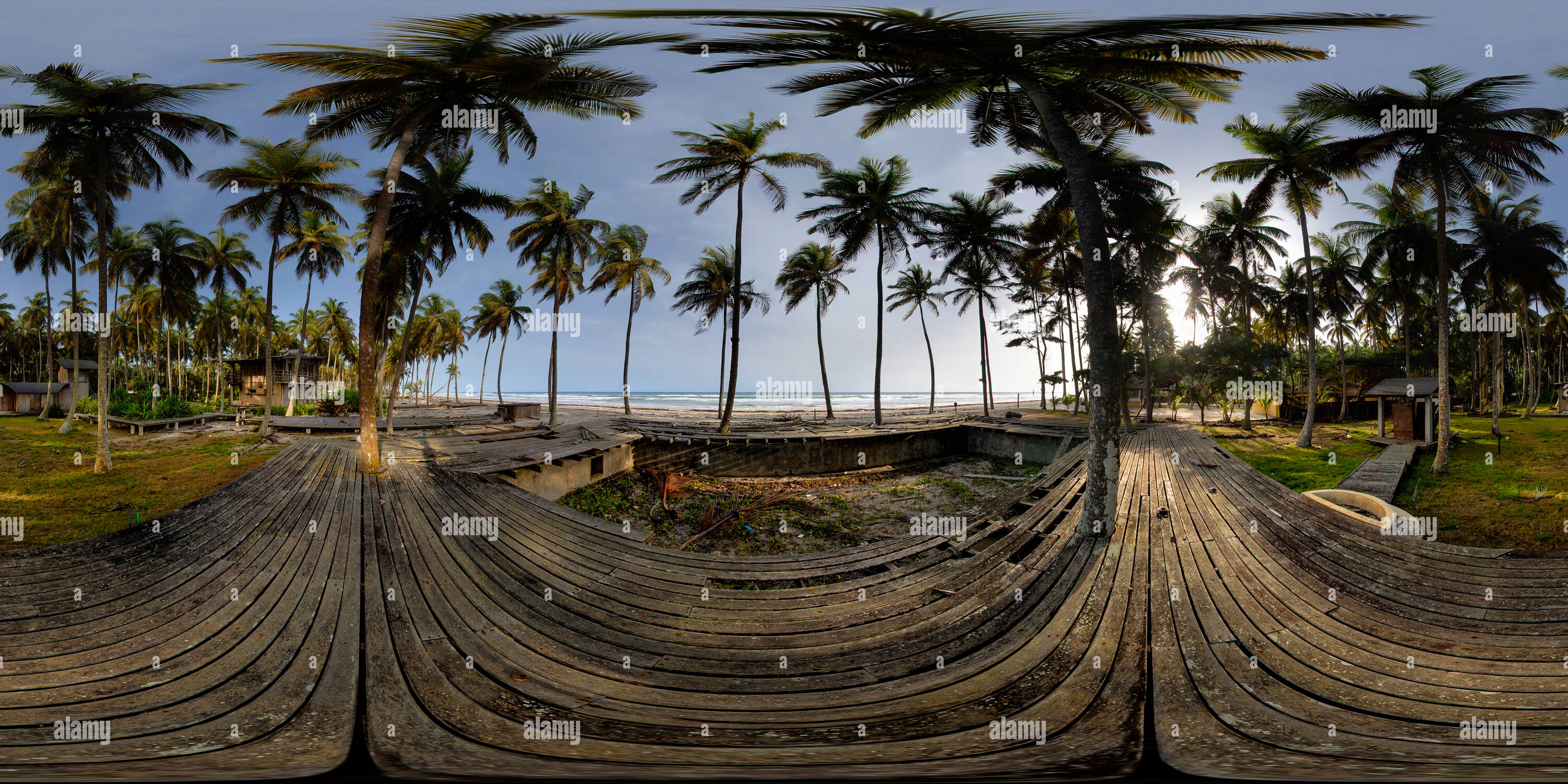 360° view of Deserted Beach House, Assinie, Cote d'Ivoire - Alamy