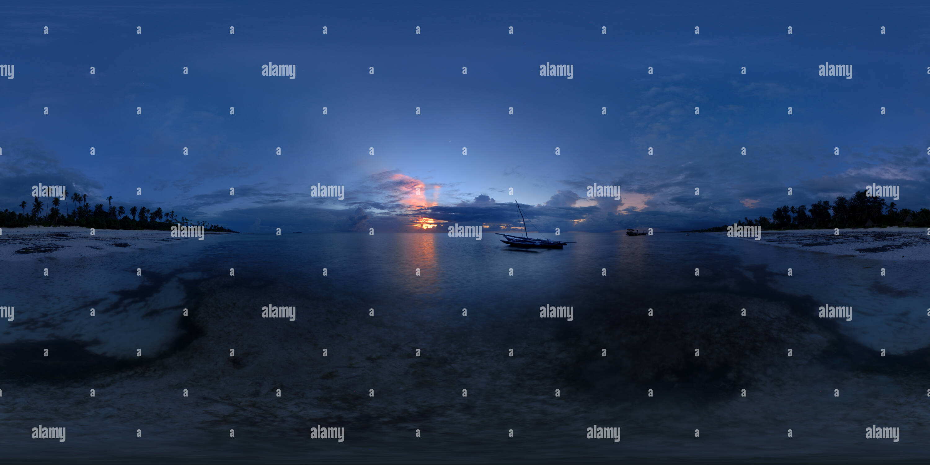 360° view of Boat Matemwe Beach, Zanzibar 1 - Alamy