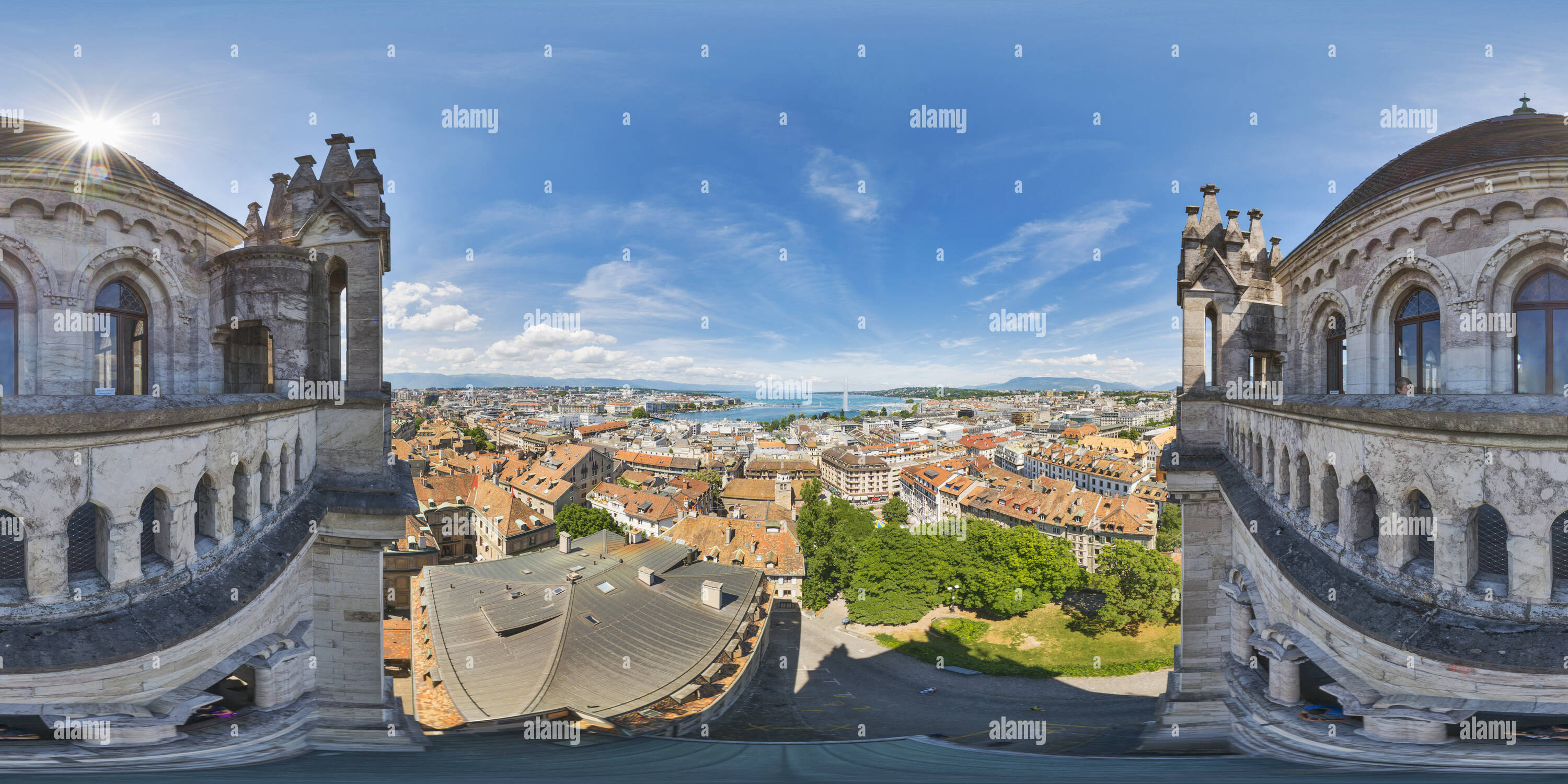 360° view of From the top of North tower of Saint Peter cathedral - Alamy