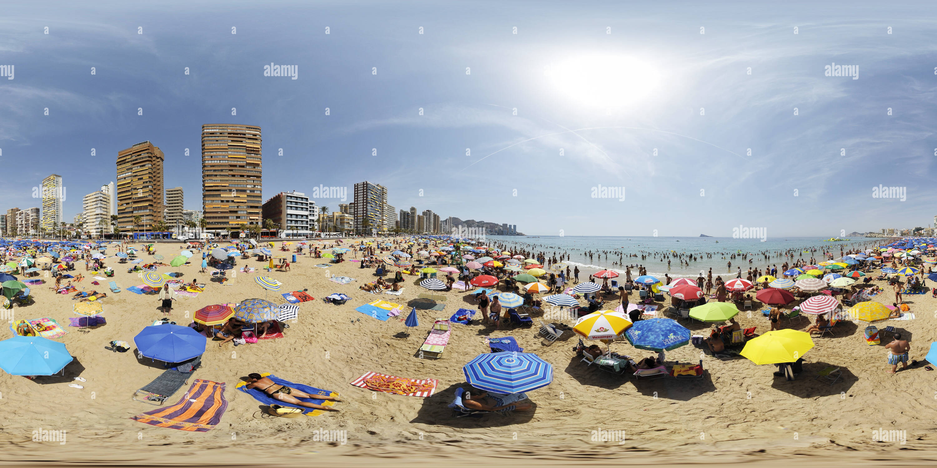 360° view of Levante Beach Benidorm - Alamy