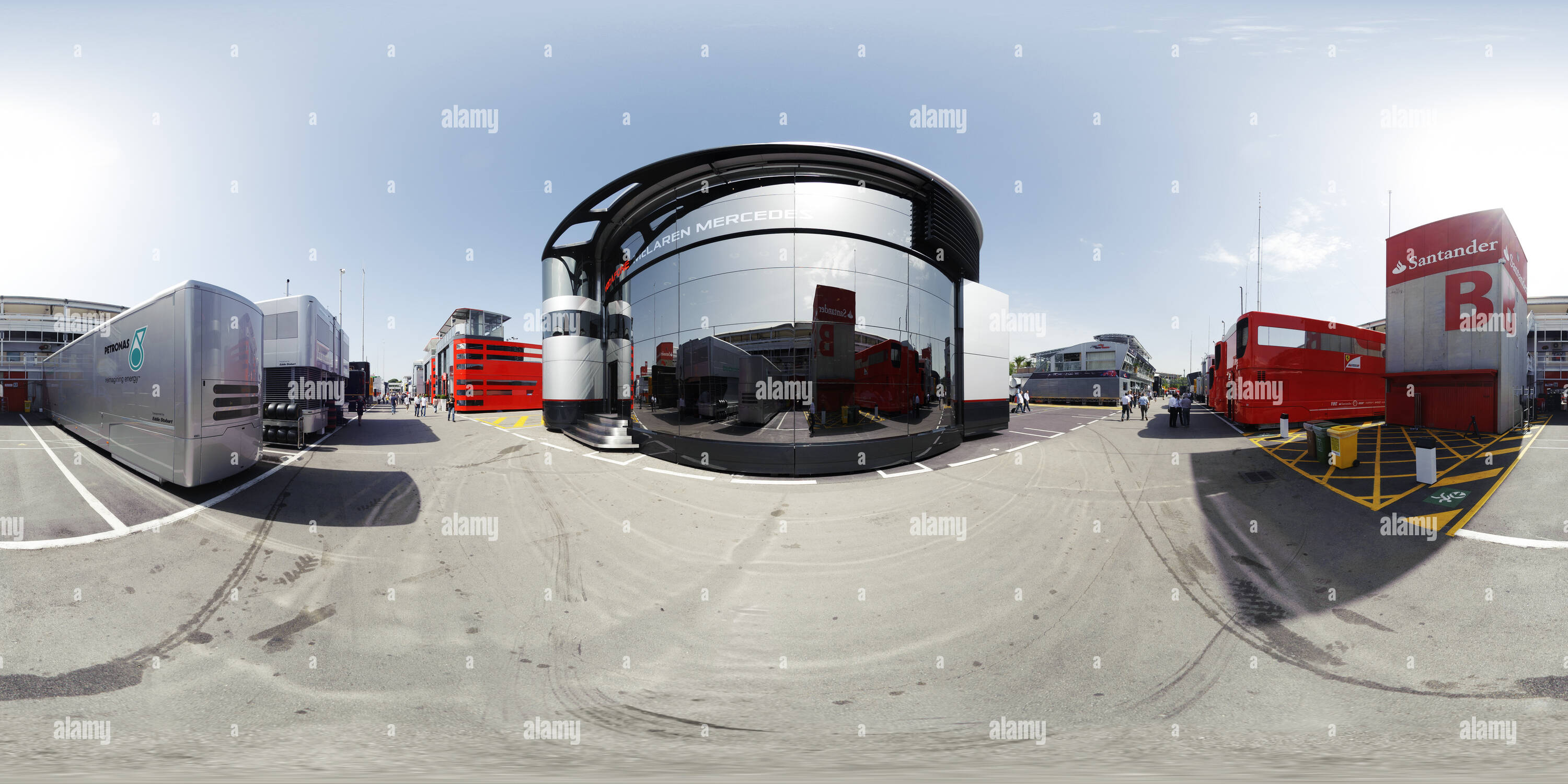 360° view of Formula One Paddock - Alamy