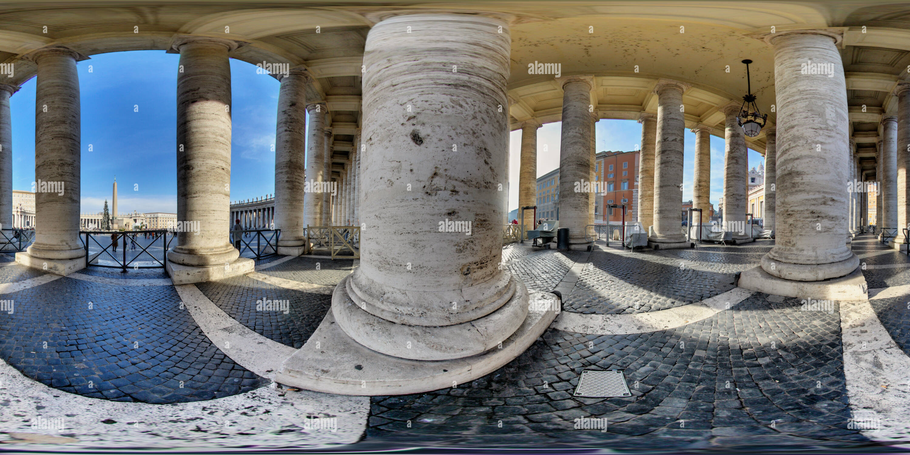 360° view of Collonade at Piazza San Pietro - Alamy