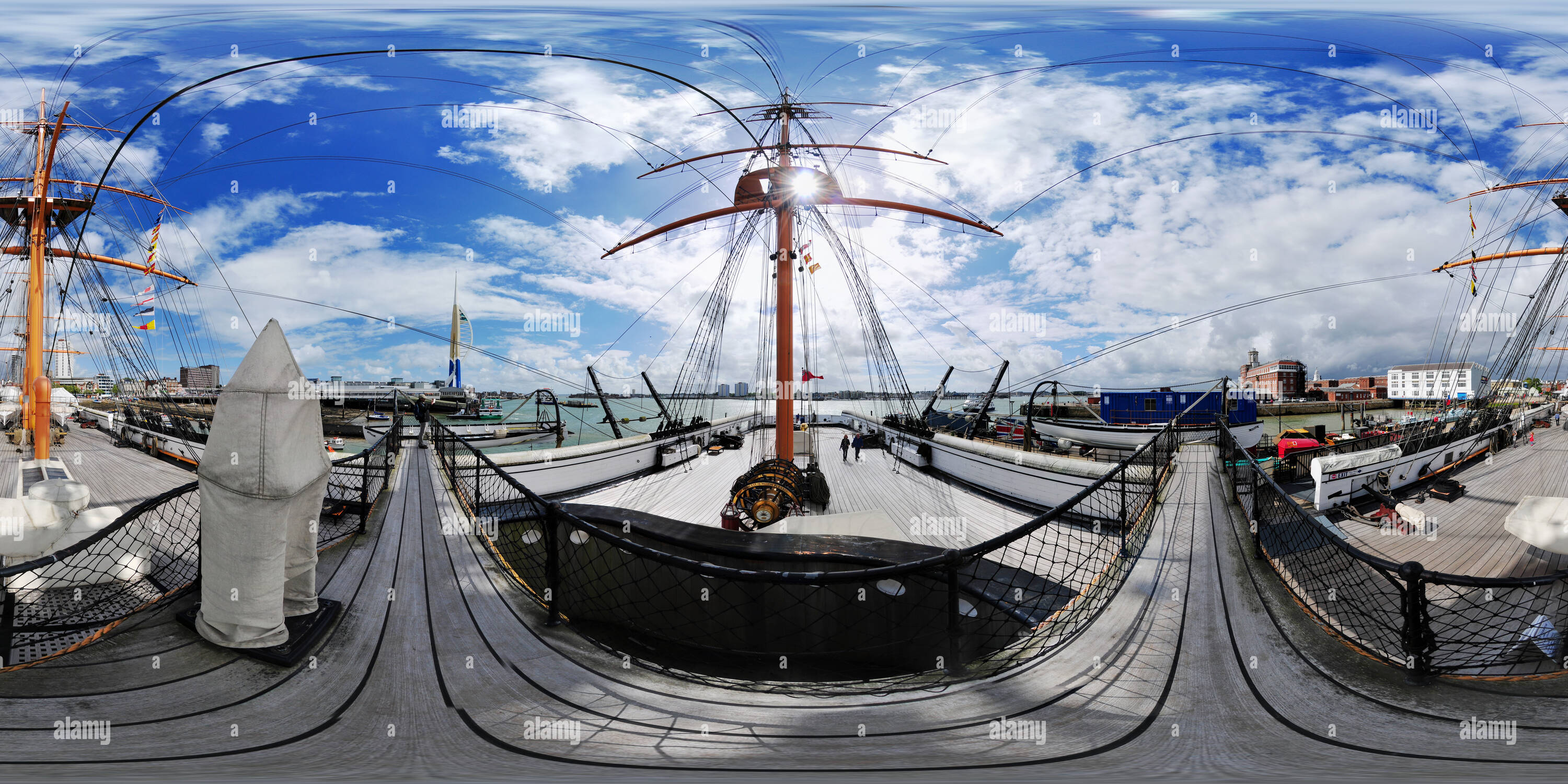360° view of HMS Warrior, Flying Bridge - Alamy