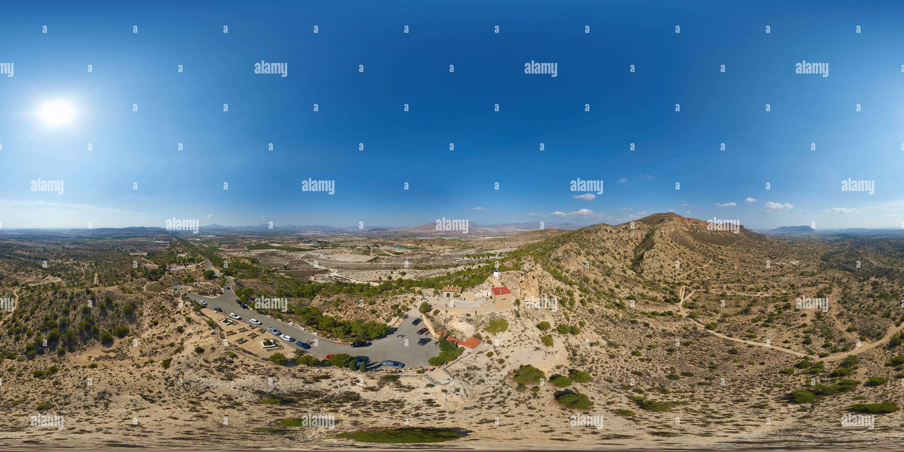 360° view of Aerial panorama over Orito Sanctuary, Spain - Alamy