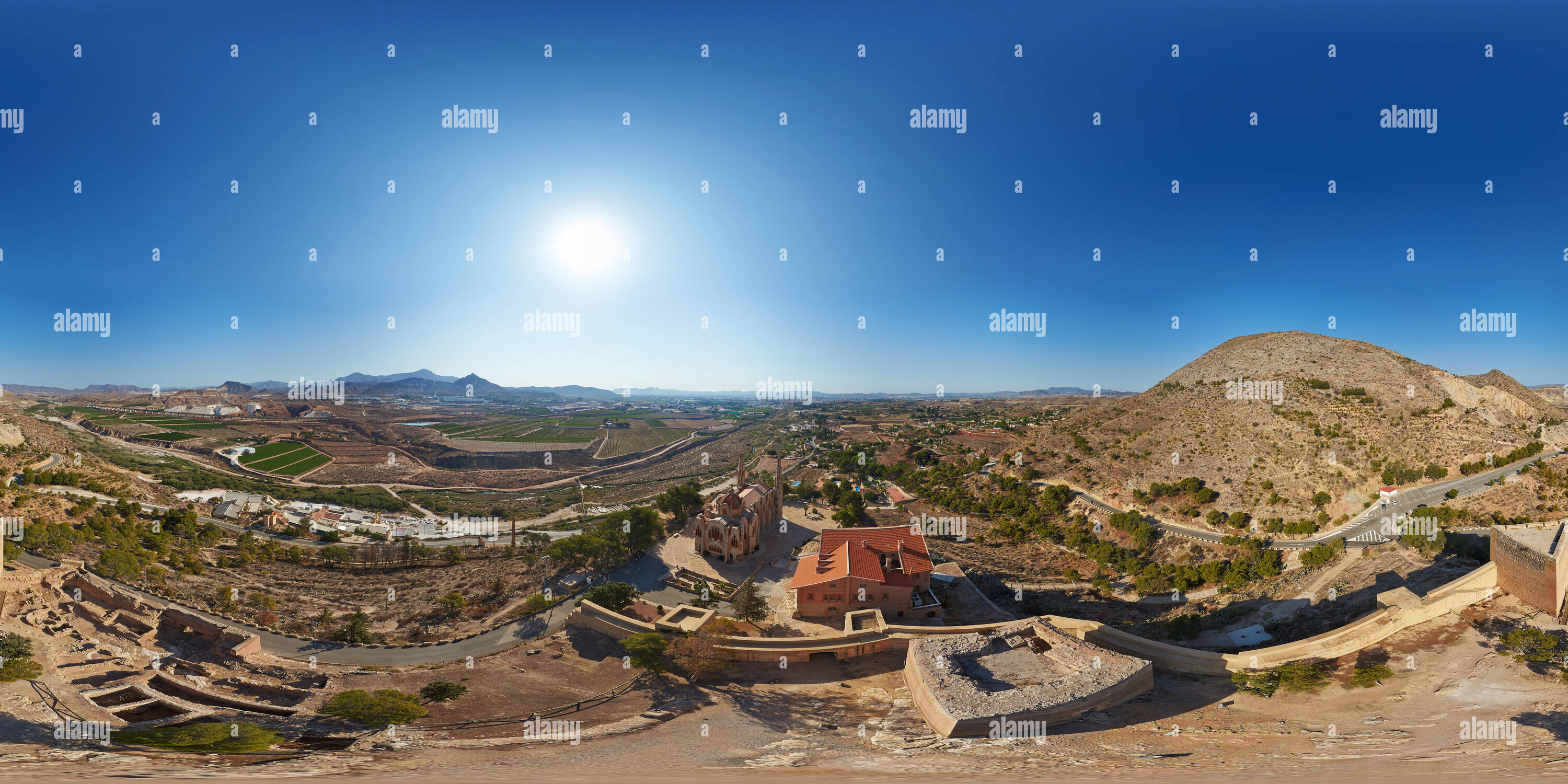 360° view of Aerial panorama of Novelda Castle, Spain - Alamy