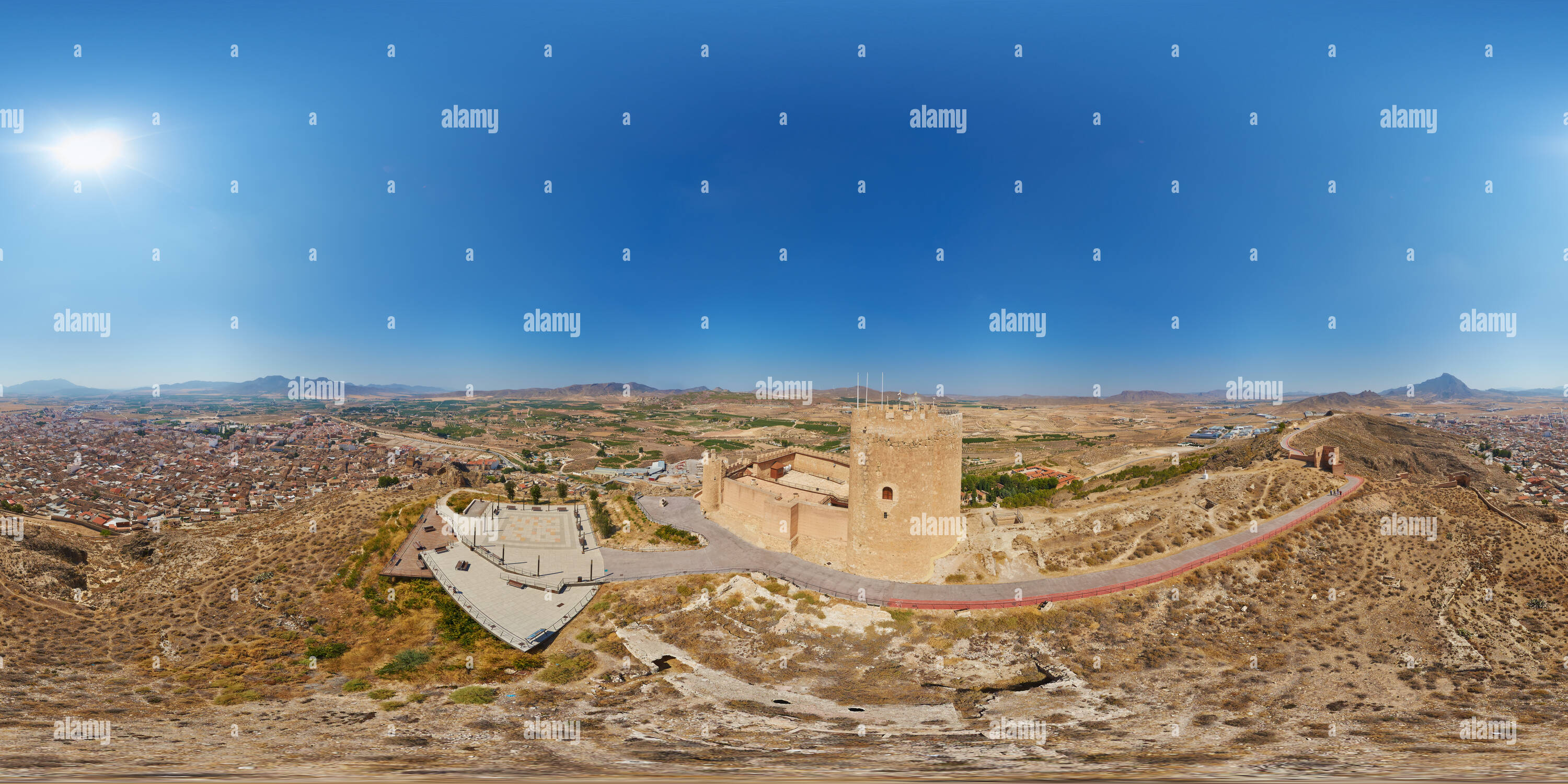 360° view of Aerial panorama of Jumilla Castle, Spain - Alamy