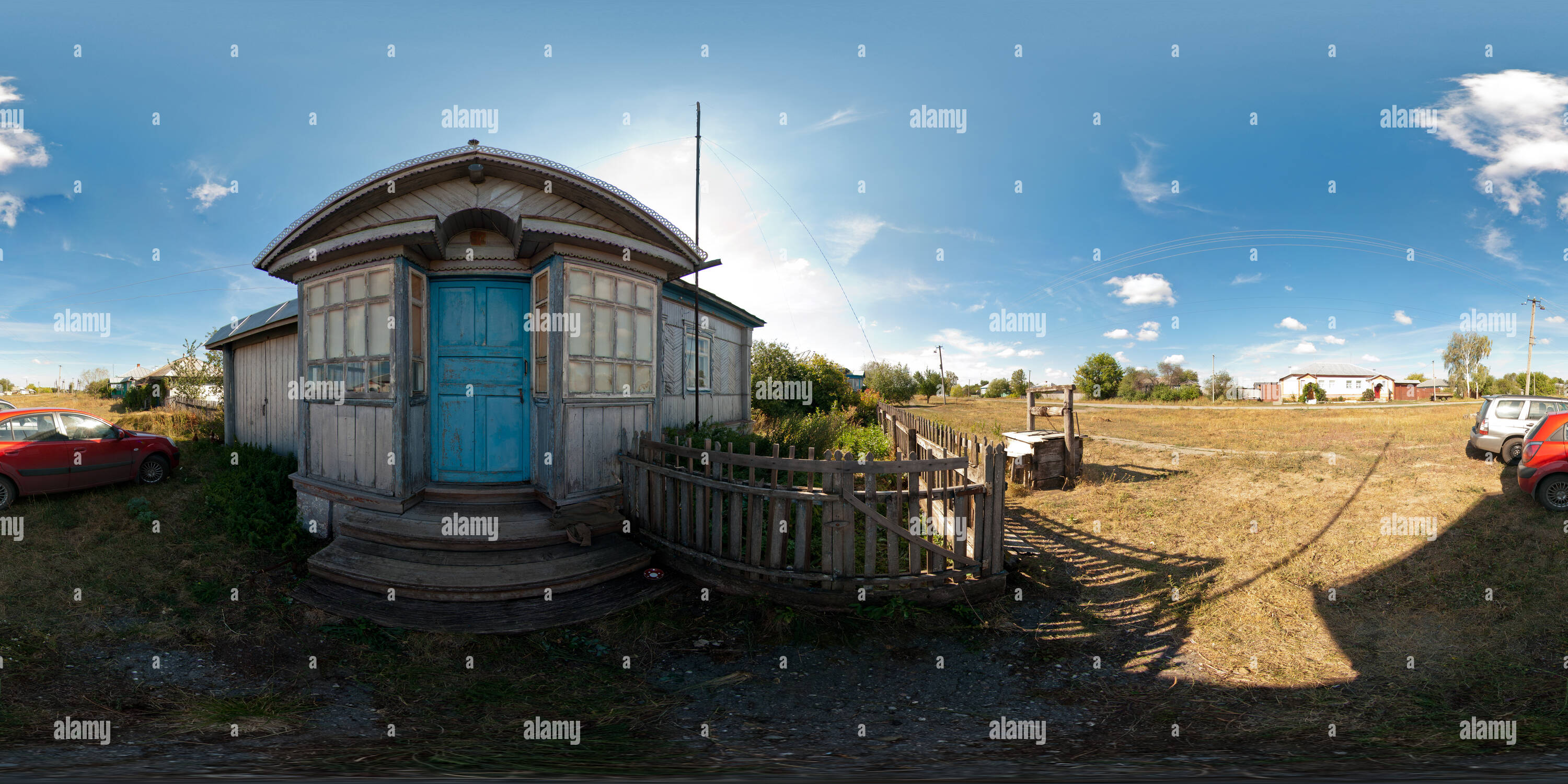 360° view of Village street view, Russia - Alamy