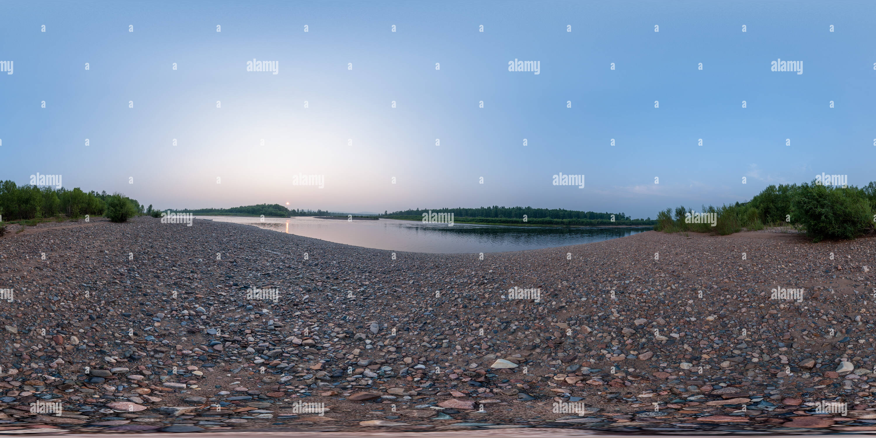 360° view of Evening on Vitim river - Alamy