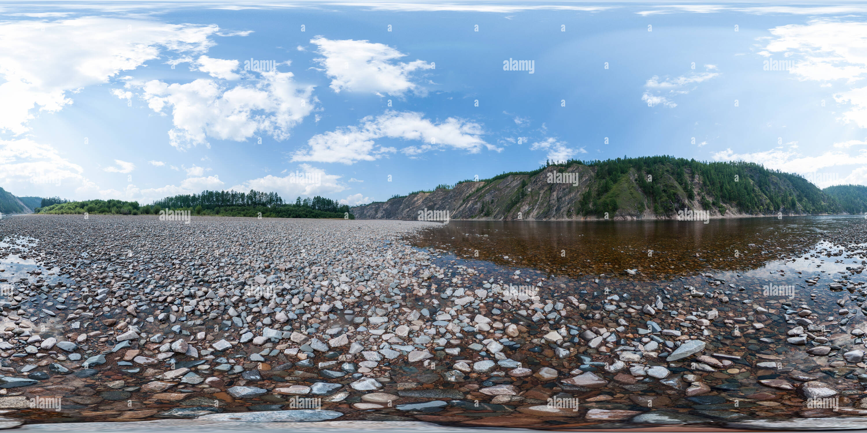 360° view of Vitim river bank #22 - Alamy