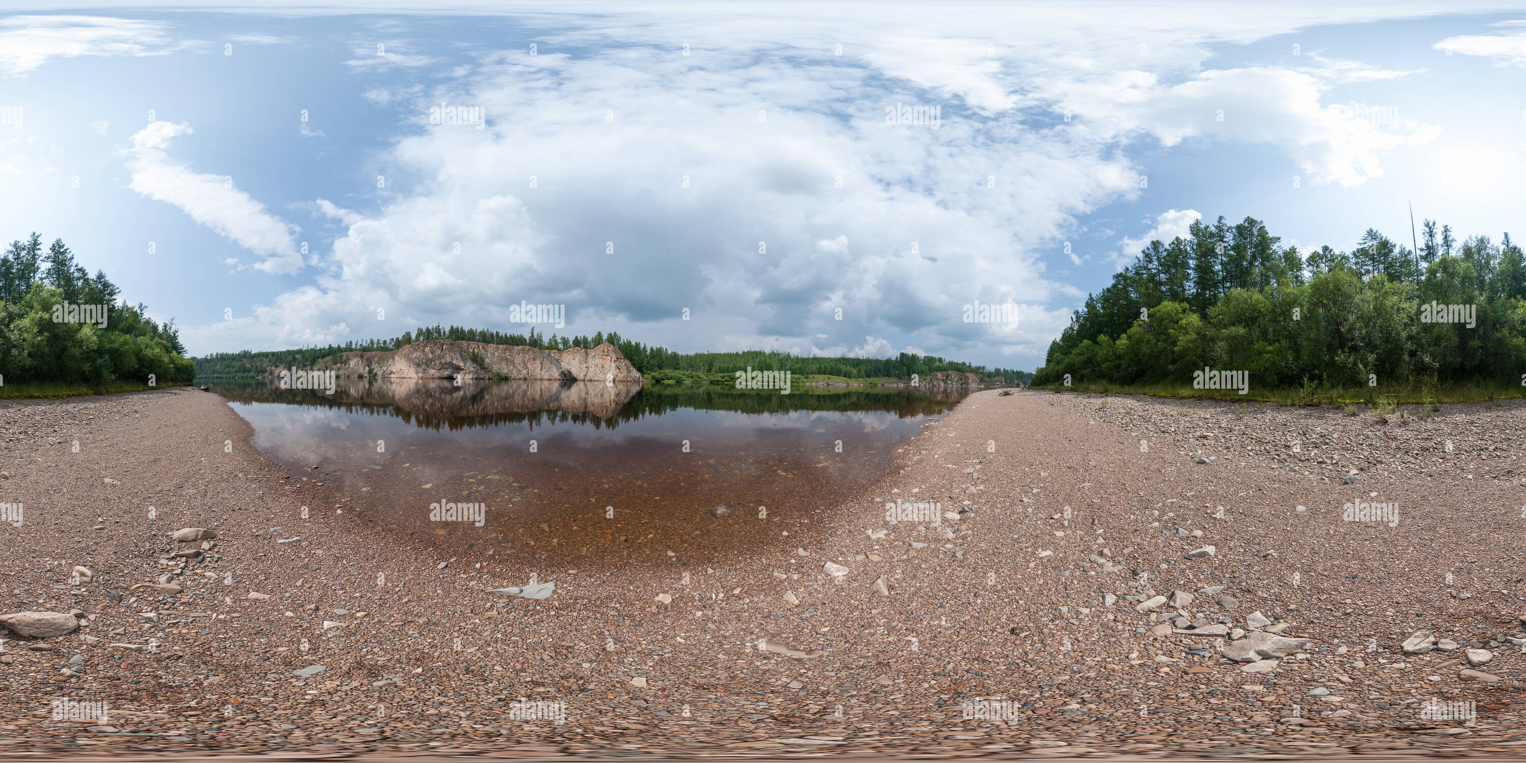 360° view of Vitim river bank #19 - Alamy