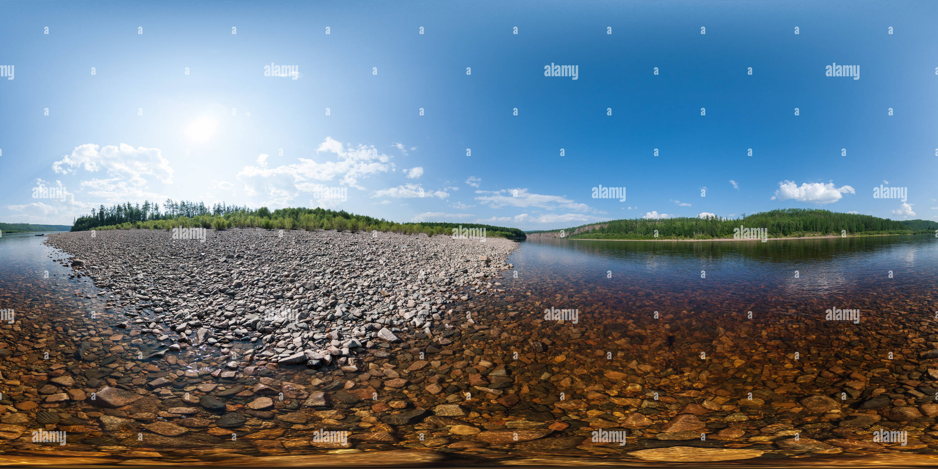 360° view of Vitim river bank #23 - Alamy