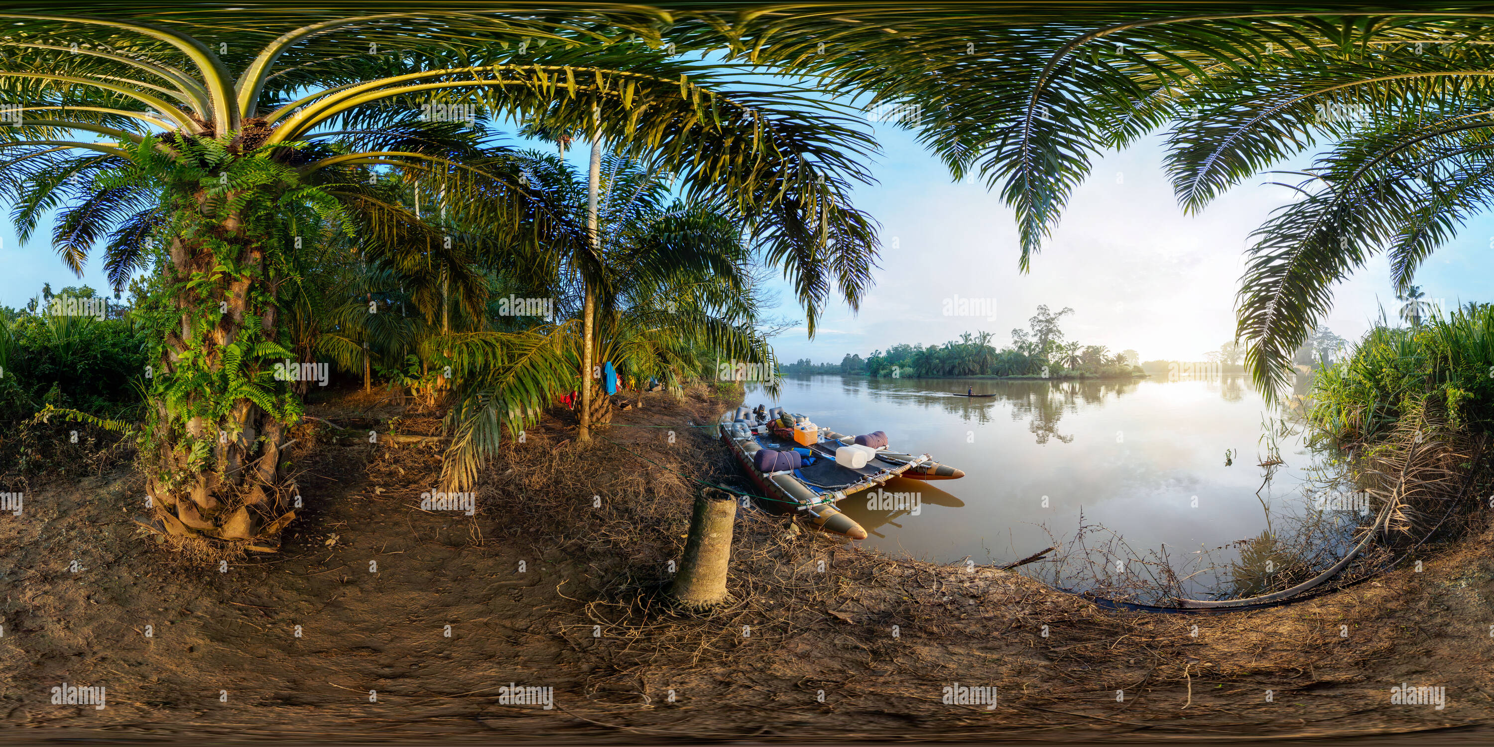 360° view of Evening on Alas river, North Sumatra - Alamy