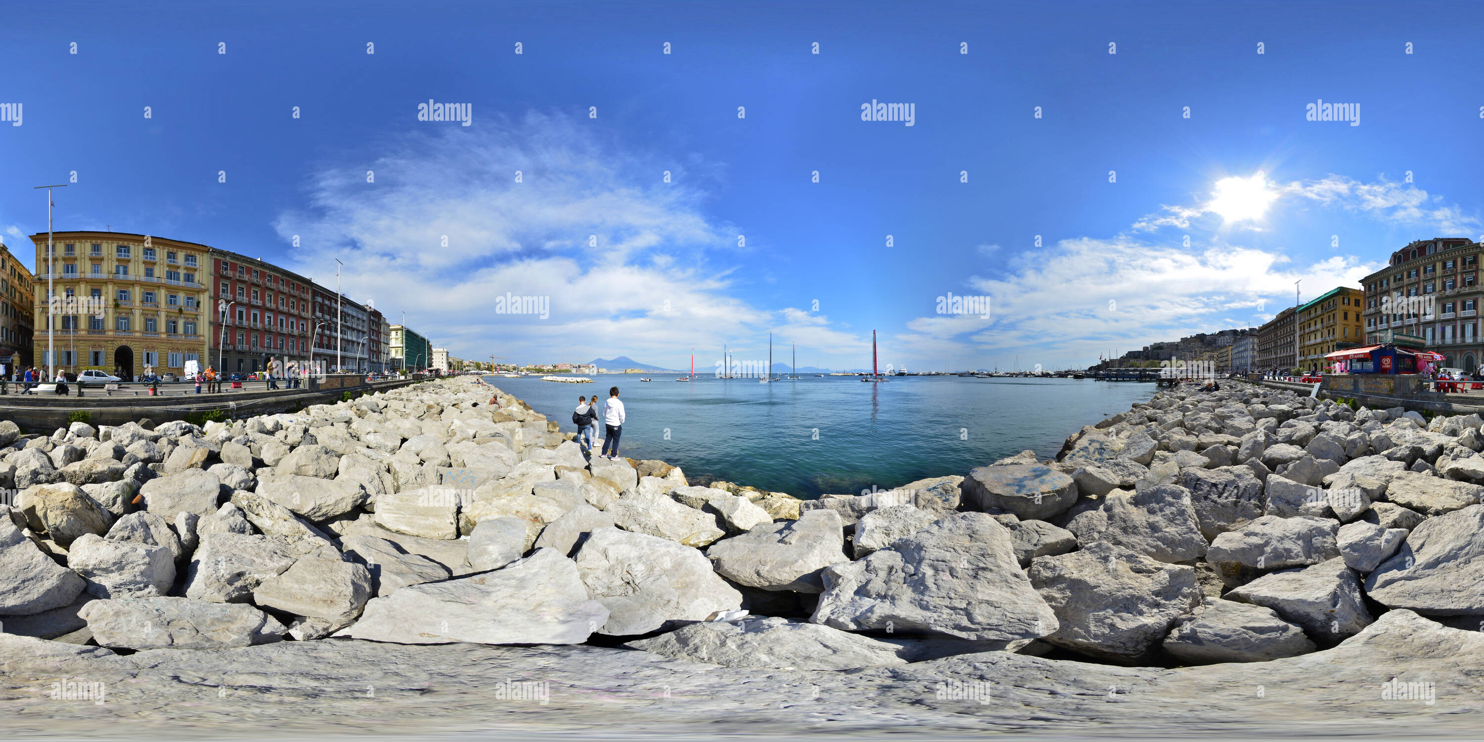 360° view of Naples, view from Via Partenope - Alamy