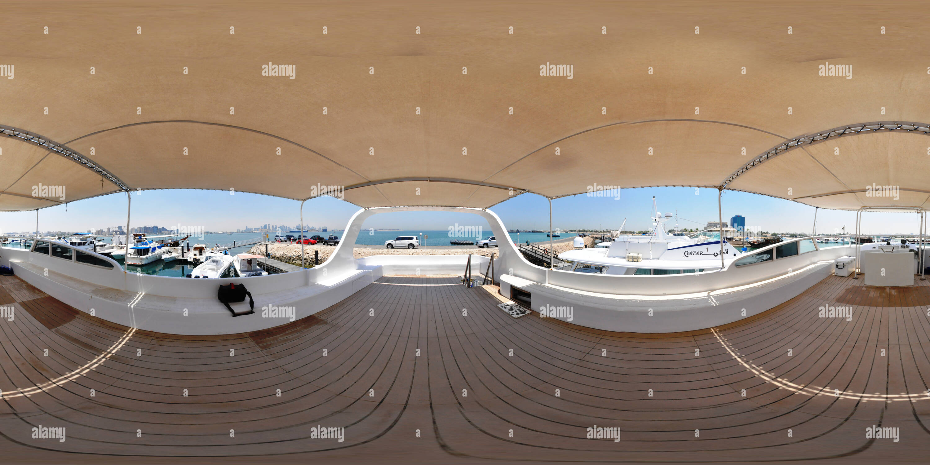 360° view of Yacht top deck - Alamy