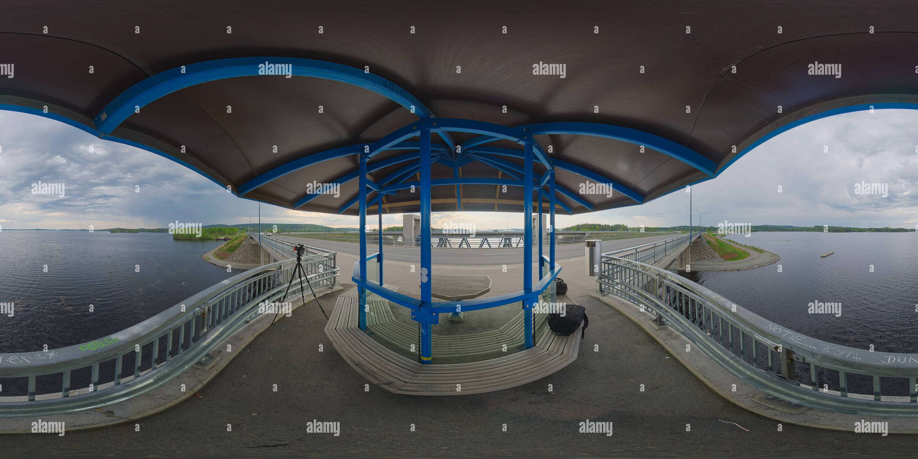 360° view of Kalla bridge viewing platform, Kuopio, Finland - Alamy