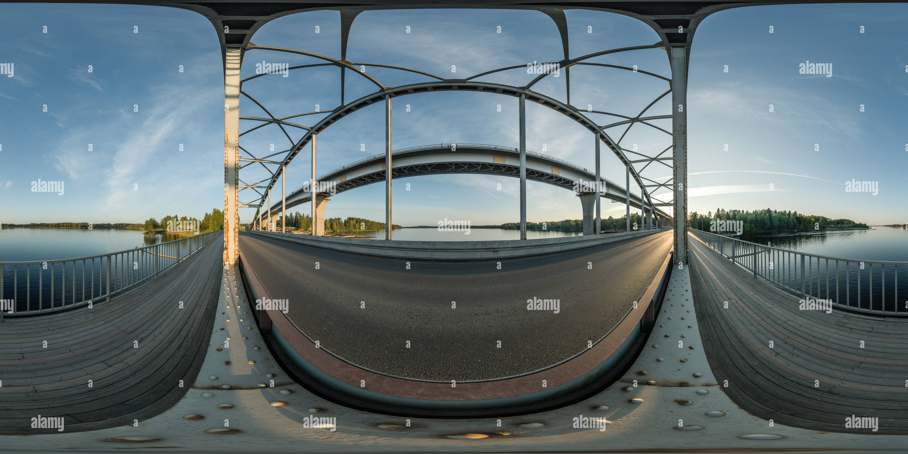 360° view of The new Jännevirta bridge seen from the deck of the old ...