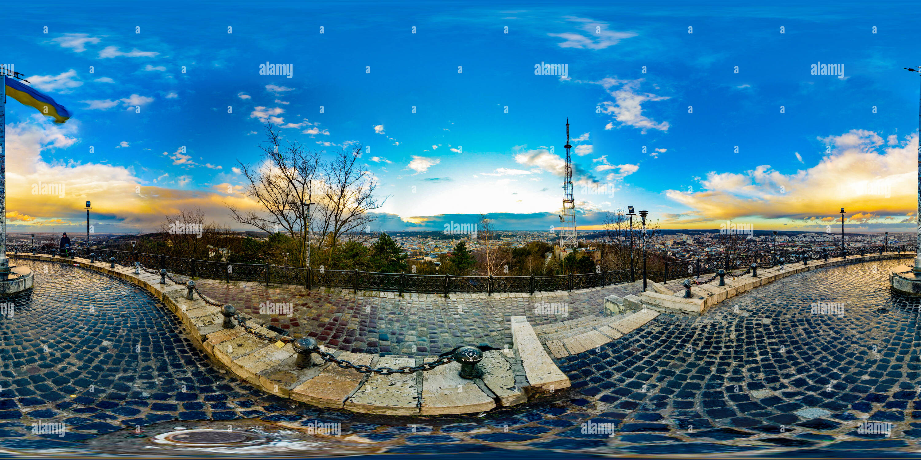 360° view of Bad weather over Lviv. High Castle - Alamy
