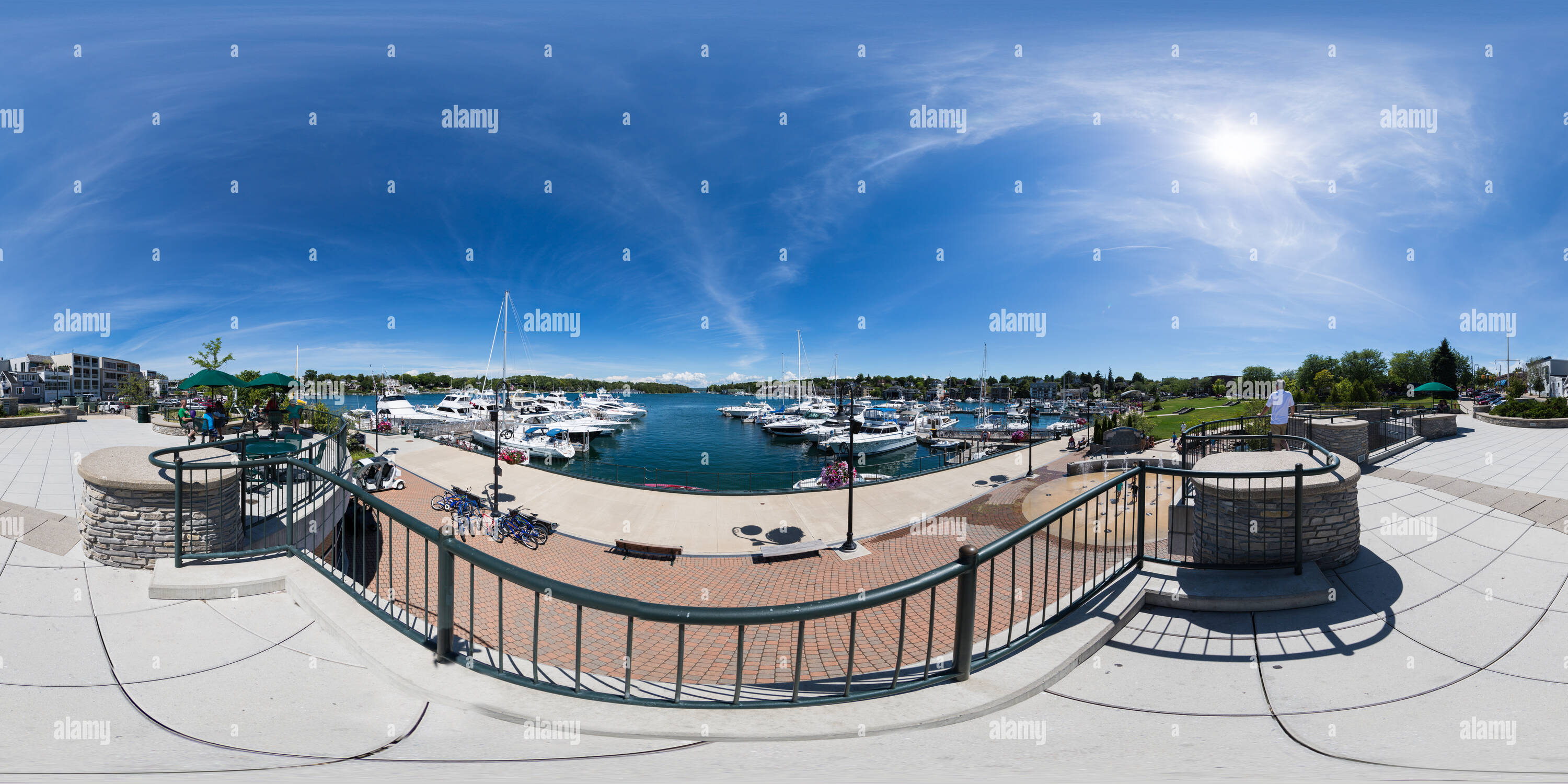 360° view of Charlevoix Round lake and harbor - Alamy