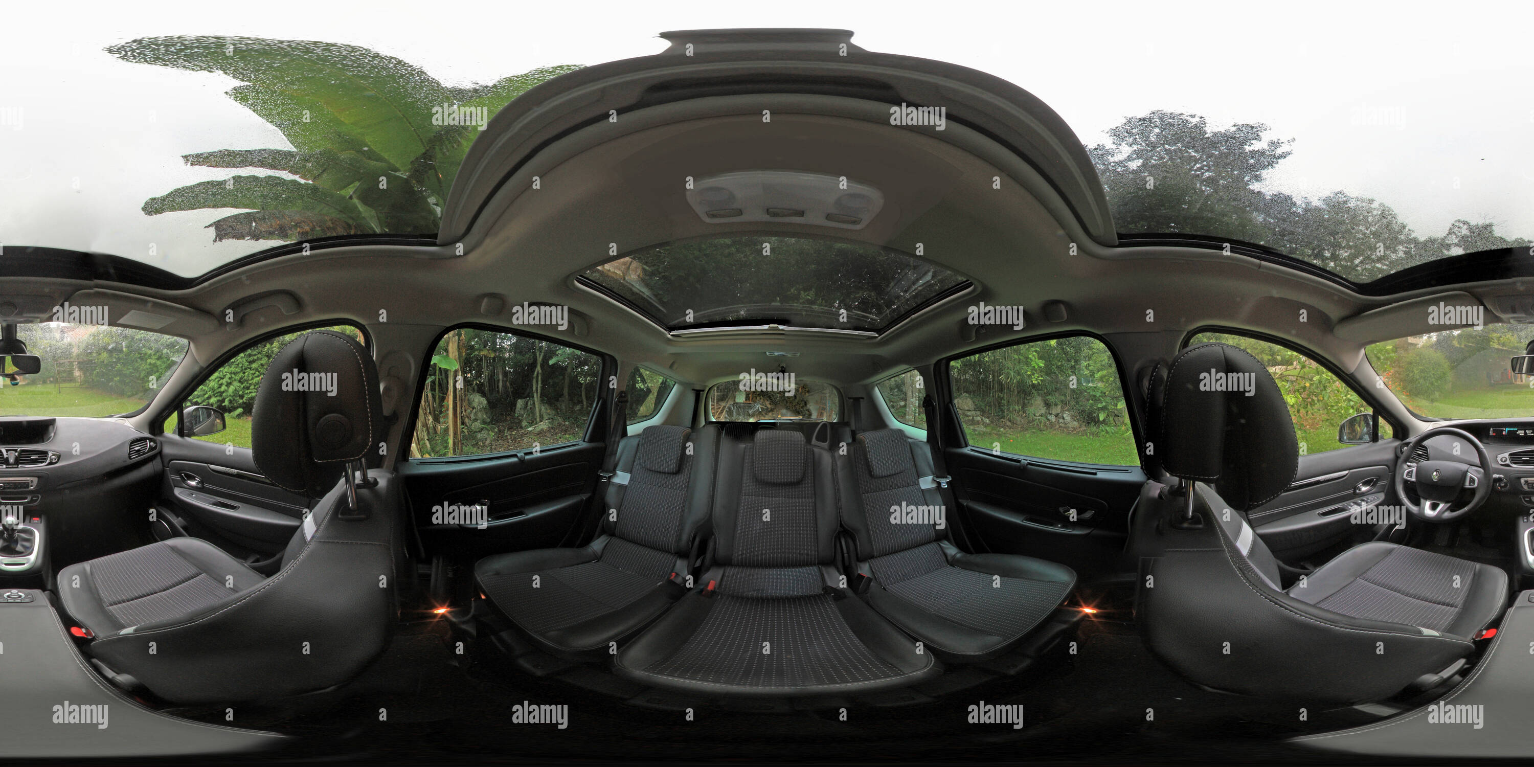 360° view of Inside my car in a rainy day - Alamy