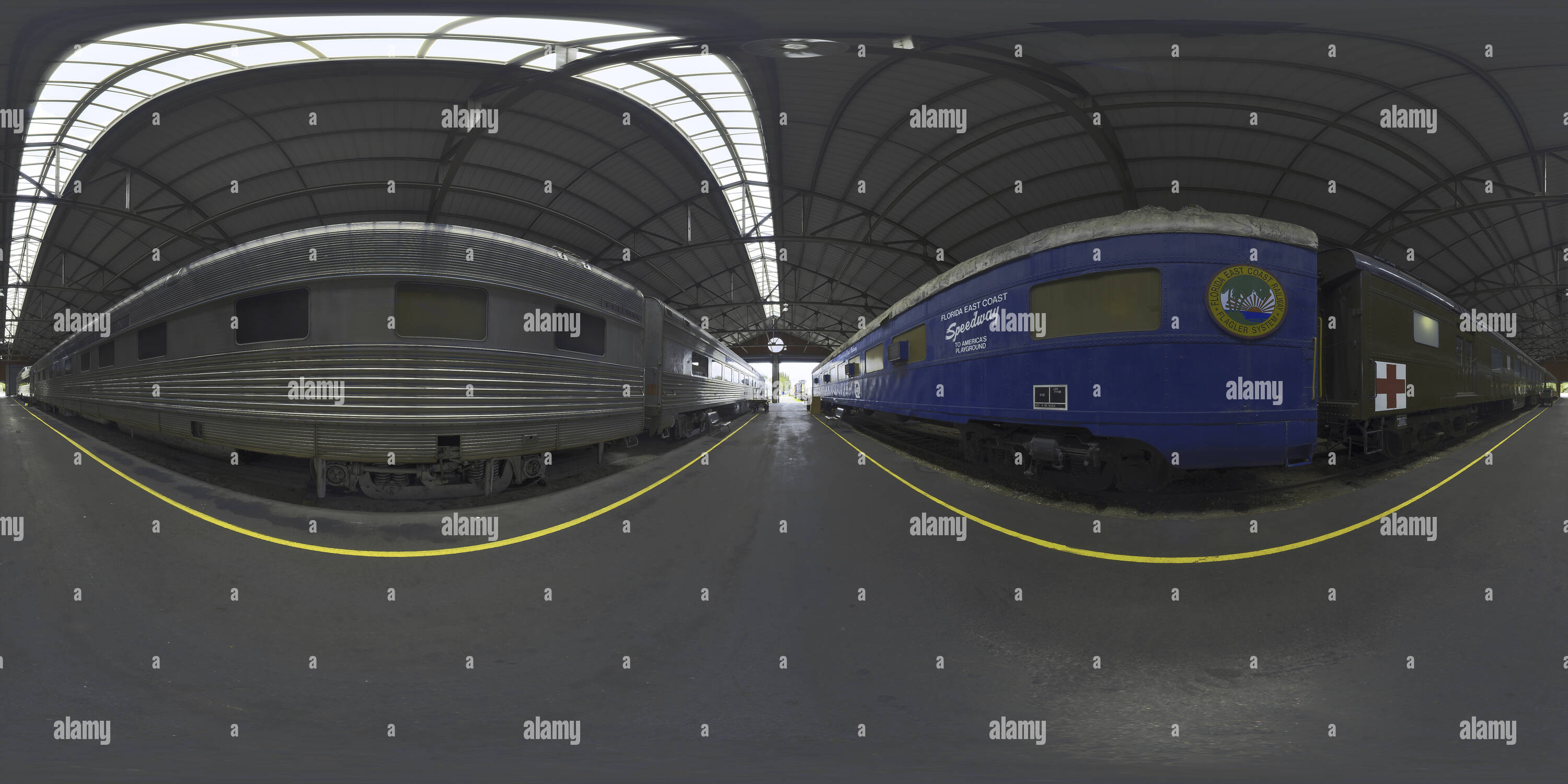 360° view of Trains At The Angar - Alamy