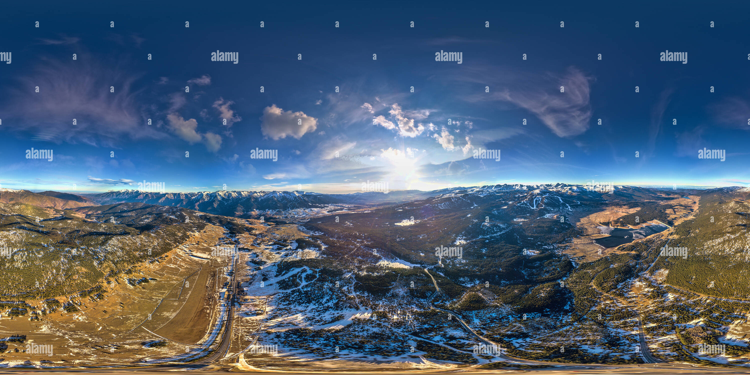 360° view of France, in view of drone. Les Angles - Alamy