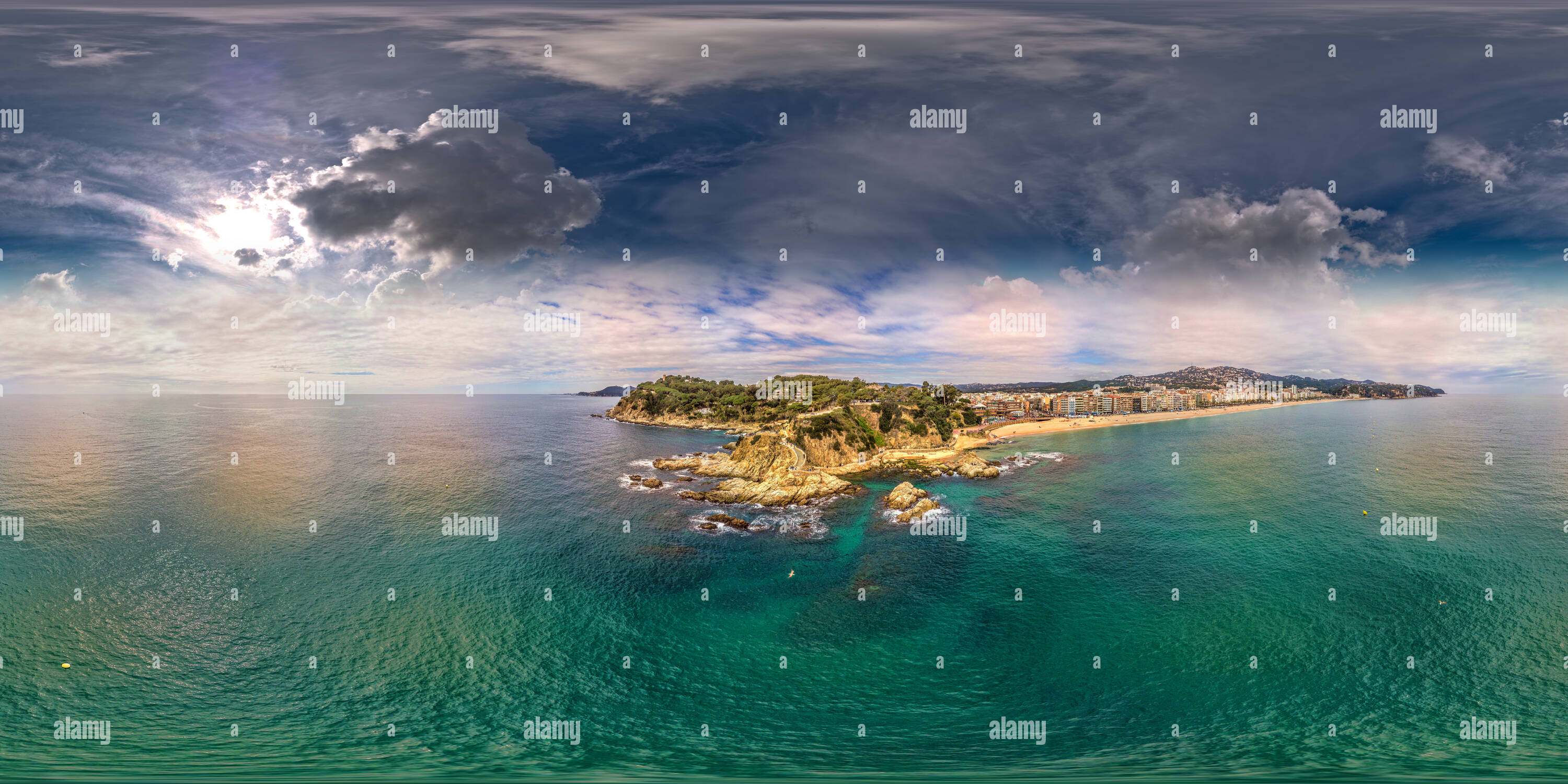 360° view of Girona, in view of drone. Dona Marinera, Lloret de Mar - Alamy