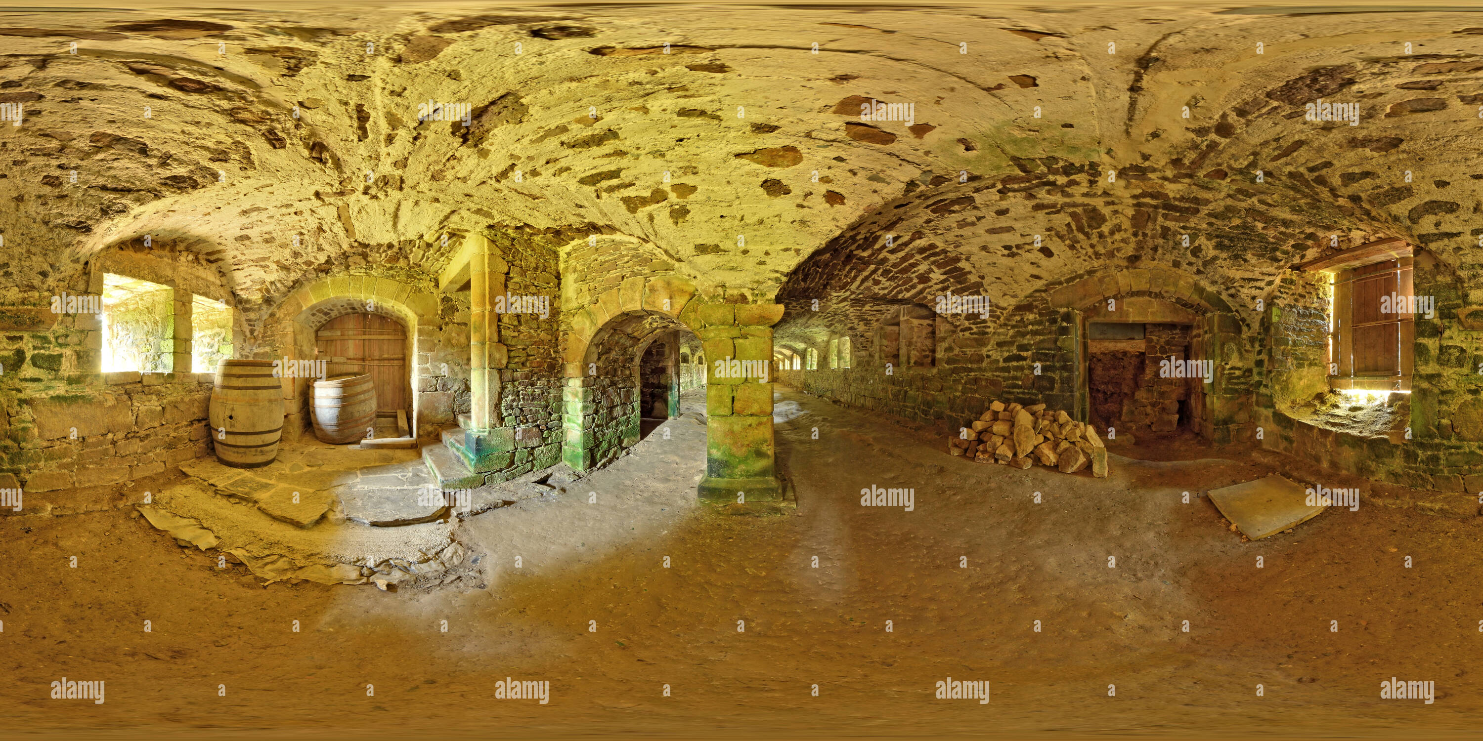 360° view of Cellier de l'abbaye de La Lucerne - France - Alamy