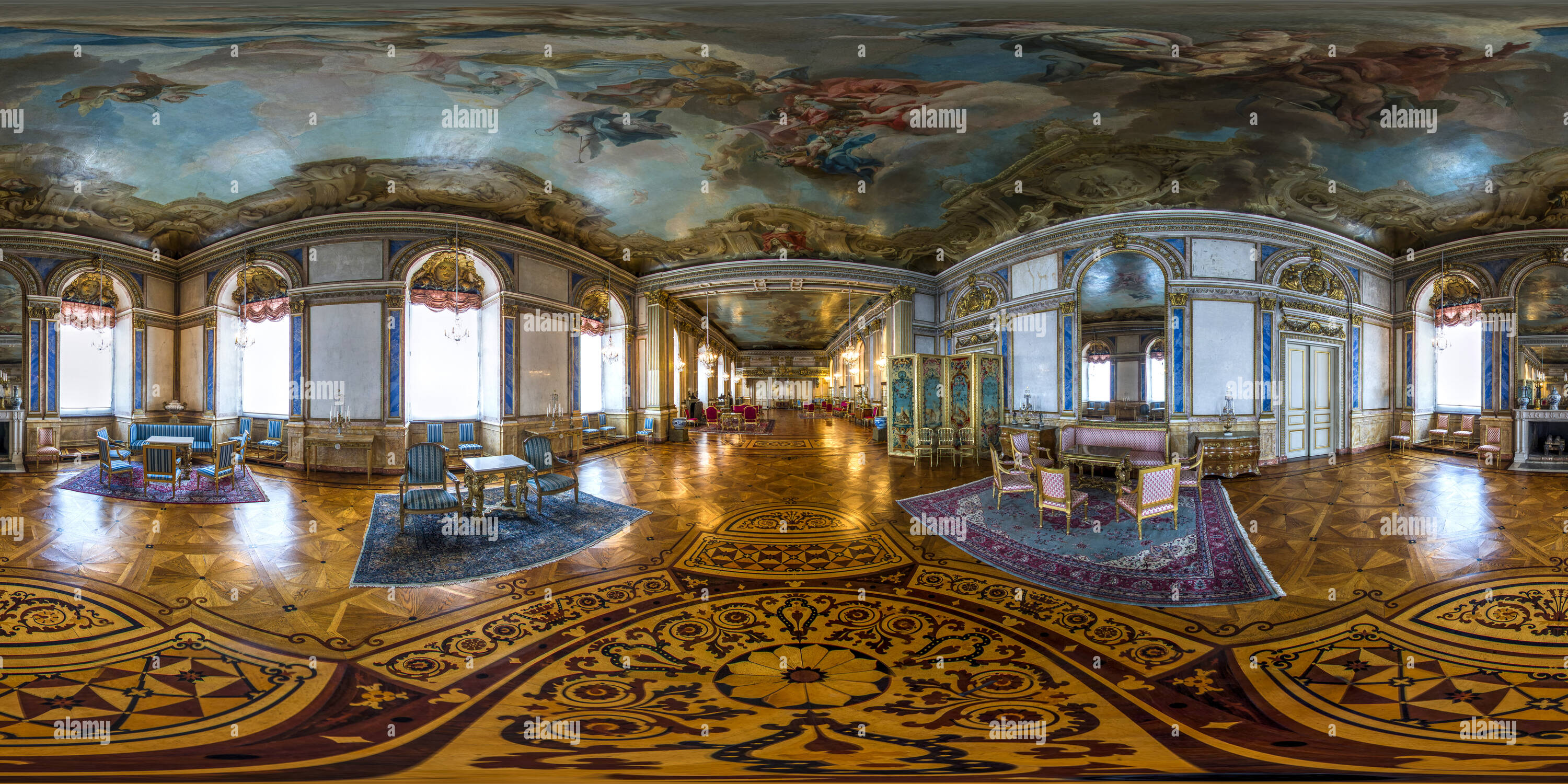 360° view of the White Sea Ballroom, Royal Palace, Sweden - Alamy