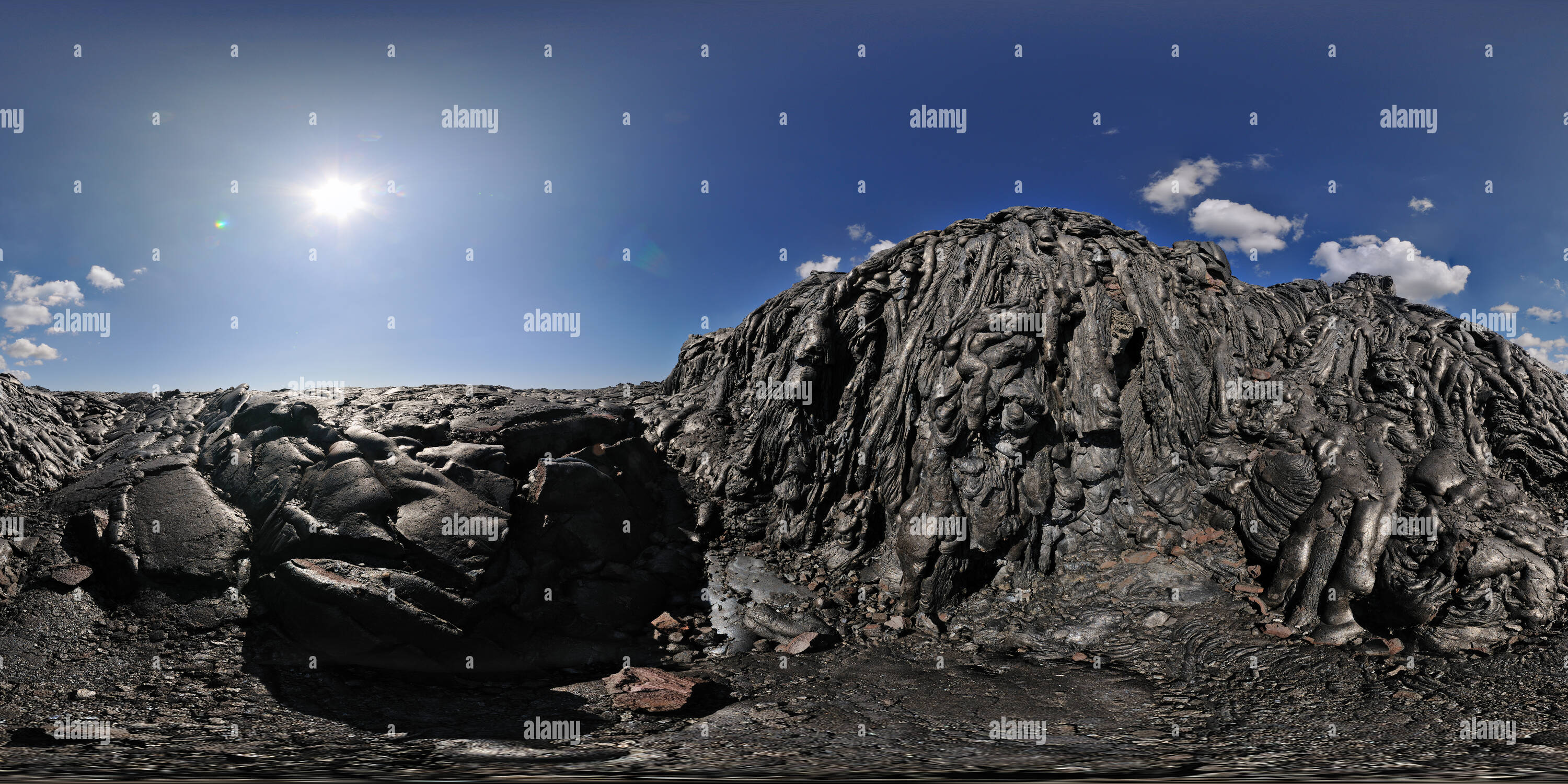 360° view of Lava Flow on Chain Of Craters Road, Big Island, Hawaii ...
