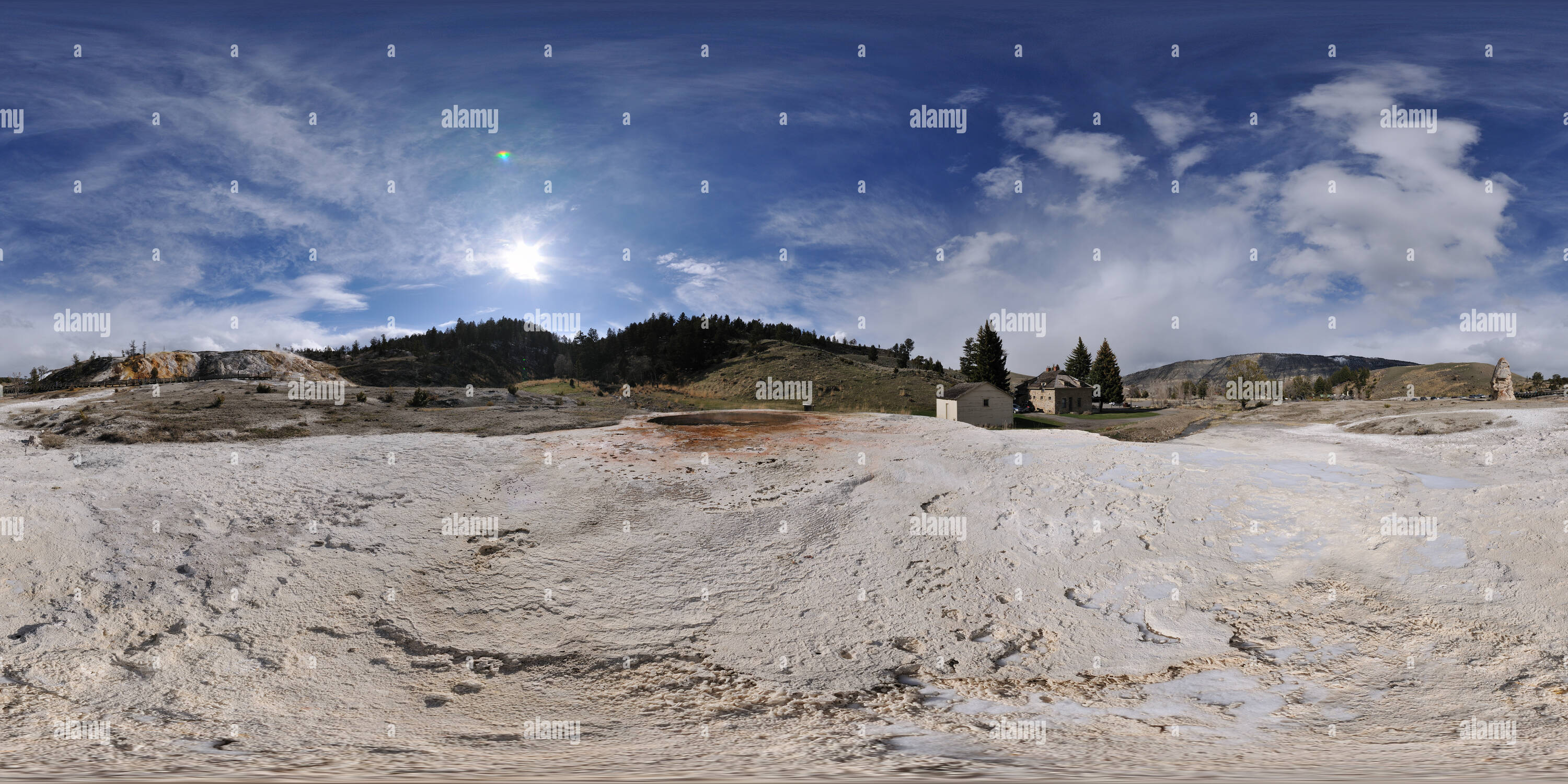 360° view of Geyser Area near Mammoth Hot Springs, Yellowstone, 4610 ...