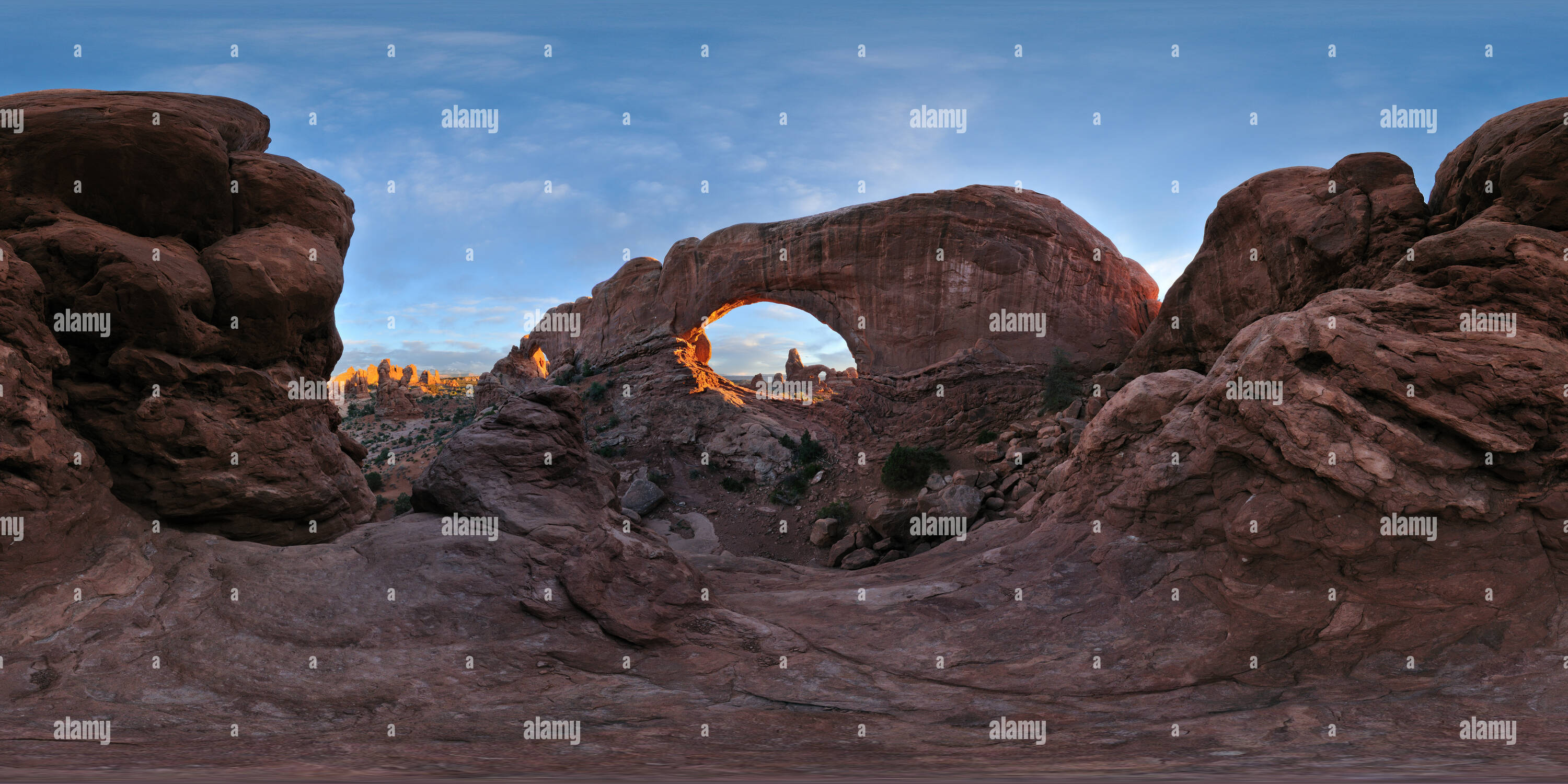 360° view of North Window, Windows, Arches National Park, Moab, Utah ...