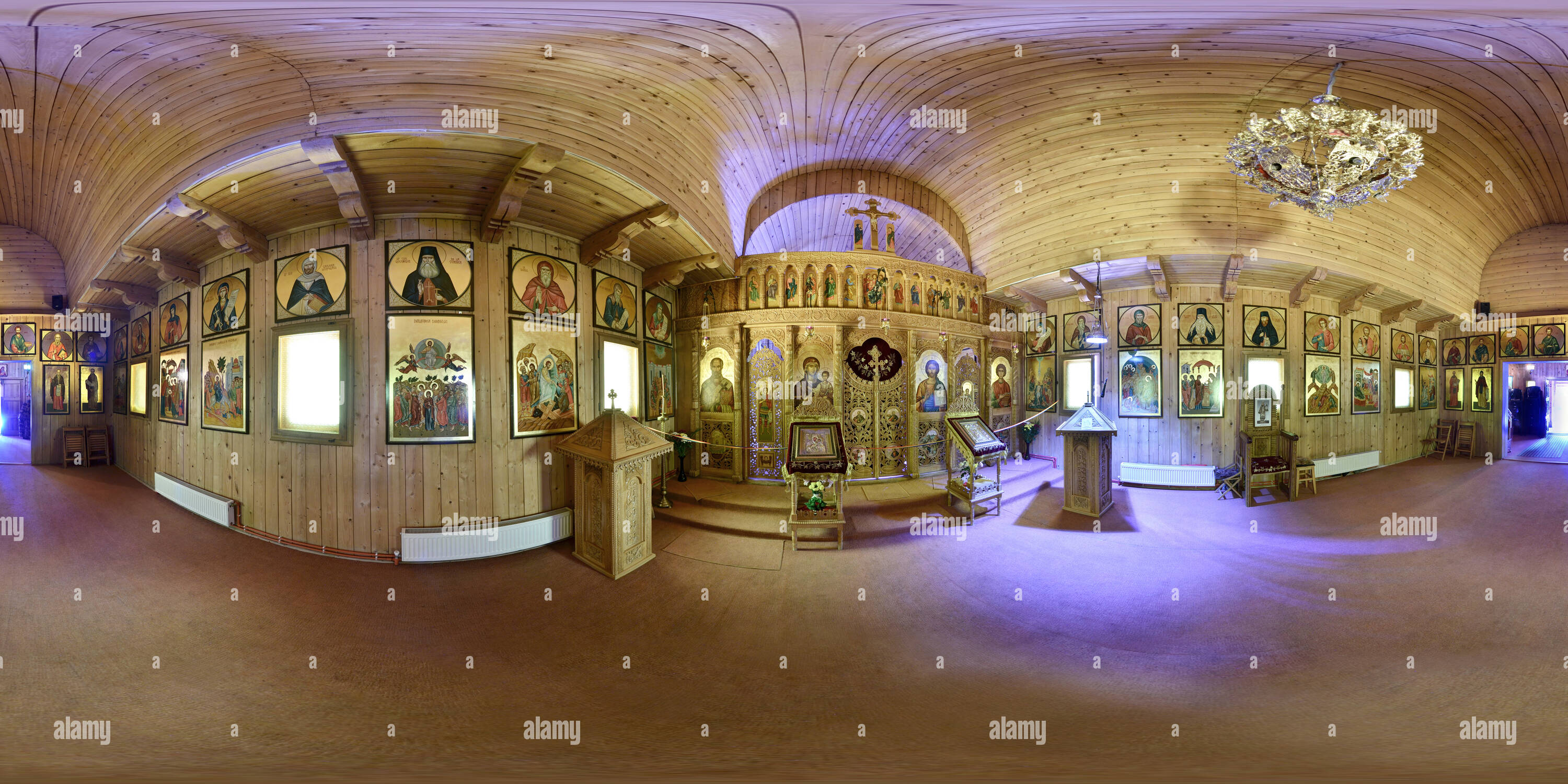 360° view of „St Pantelimon” monastery wooden church, Lacu Sarat ...