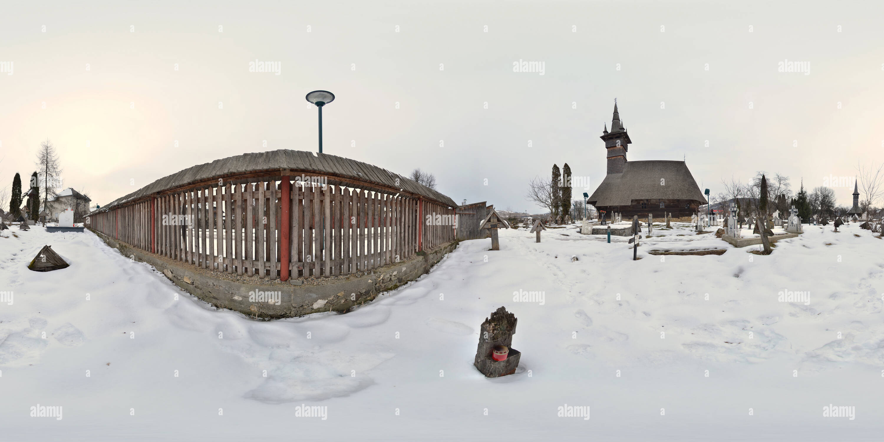 360° view of „Sfintii Arhangheli” (Holy Archangels) church, southern ...