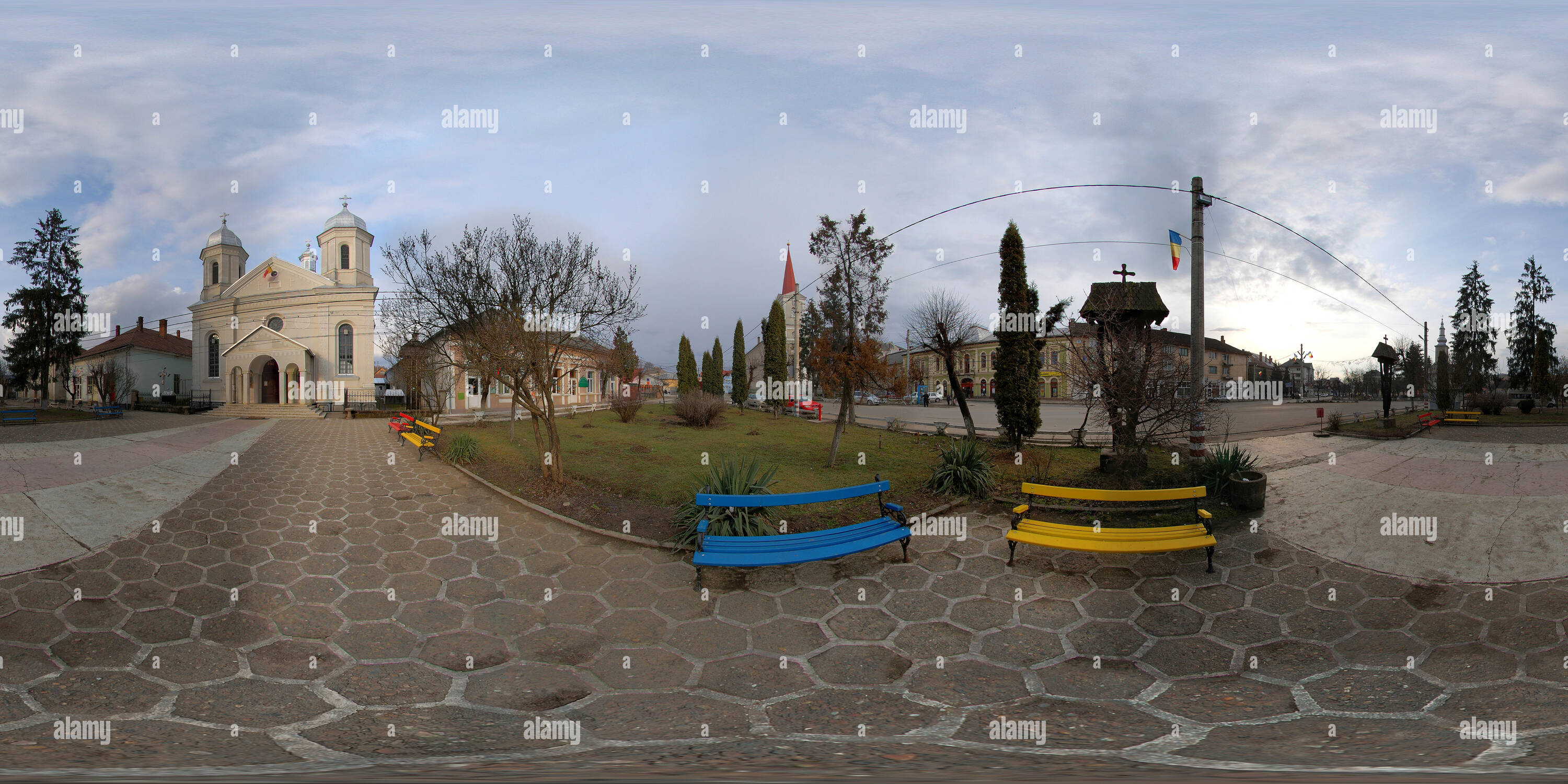 360° view of „Sfintii Arhangheli” (Holy Archangels) church 1906, Tg ...