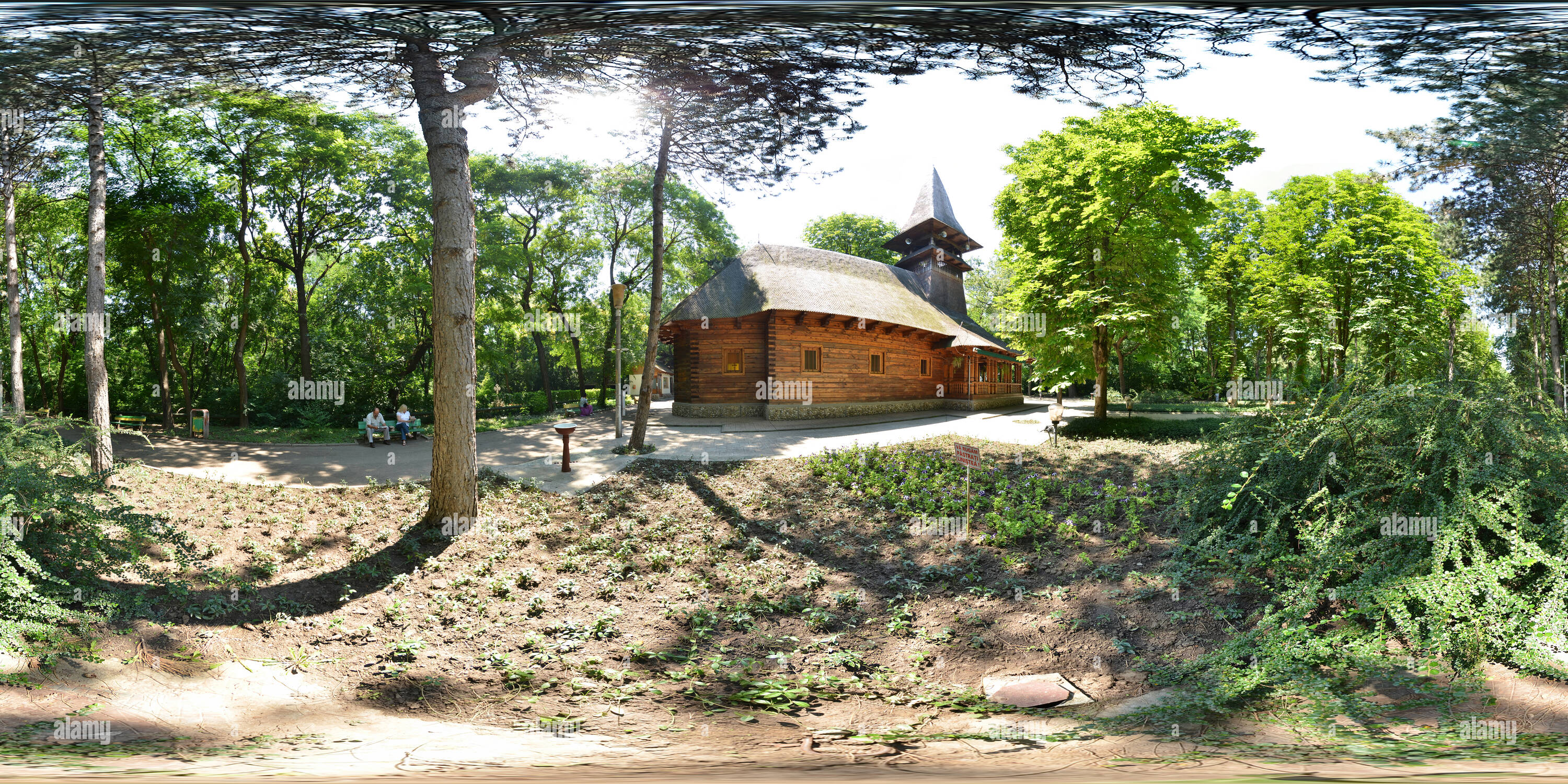 360° view of „St Pantelimon” monastery wooden church, Lacu Sarat ...