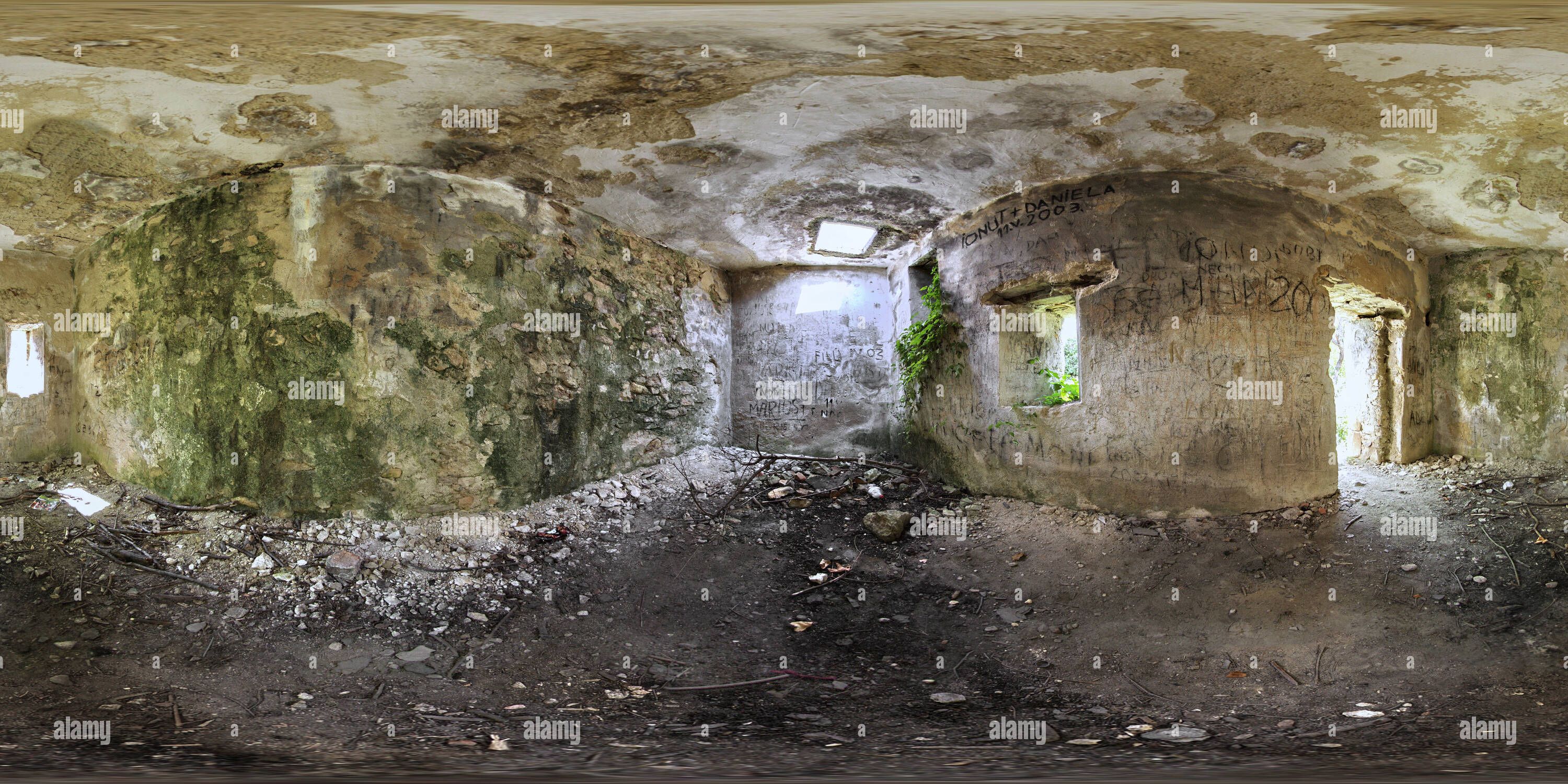 360° view of Concrete building remained from WW II - Alamy