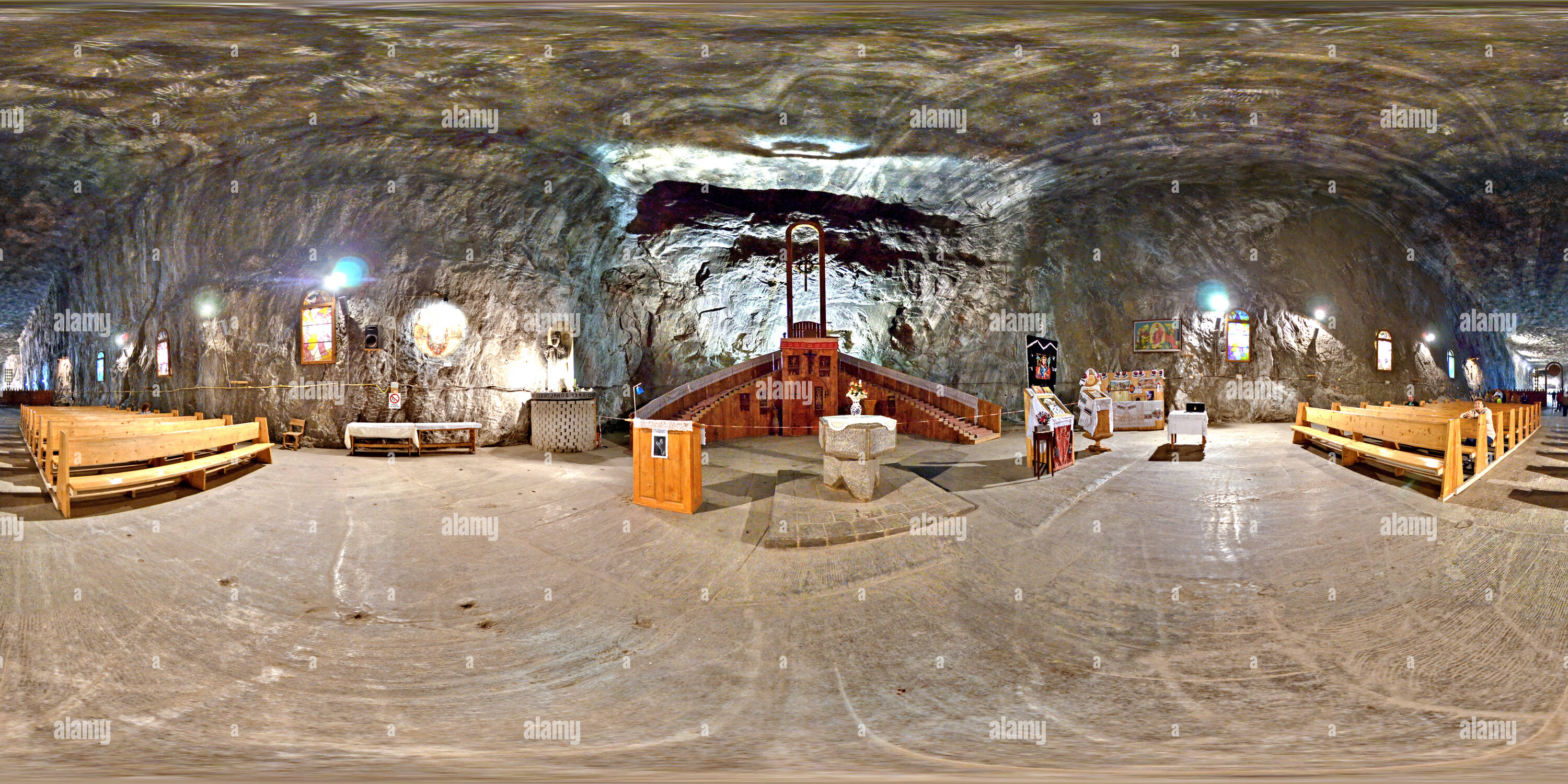 360° view of Chapel in salt mine, Praid - Alamy