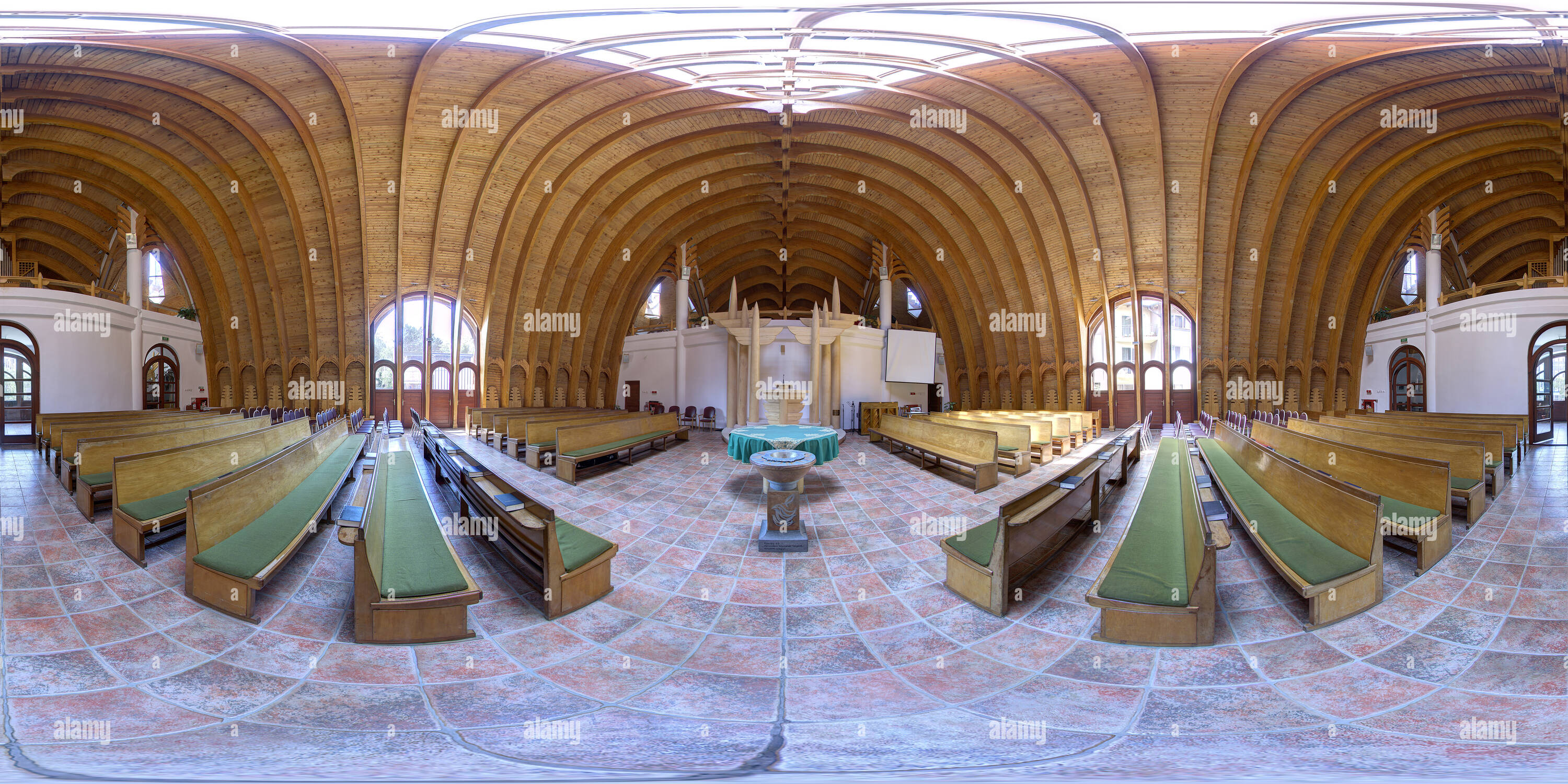 360° view of Makovecz designed calvinist reformed church, Cluj - Napoca ...