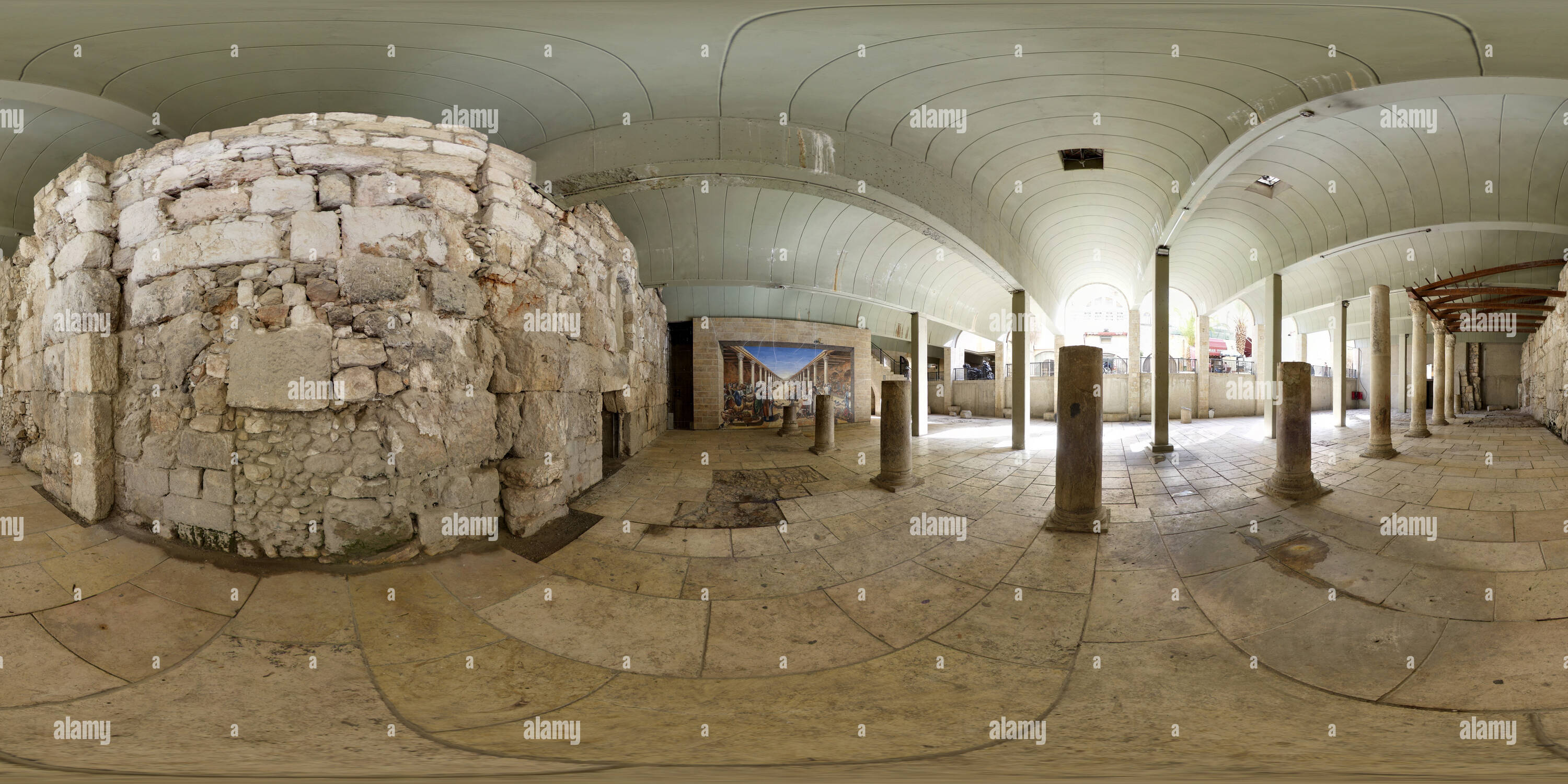 360° view of Part of the ancient Roman Cardo street. Jerusalem - Alamy
