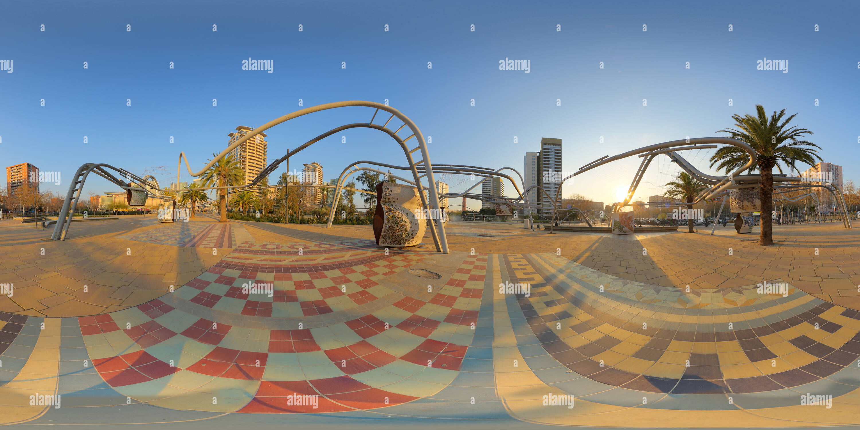 360° view of Barcelona Parc del Diagonal Mar - Alamy