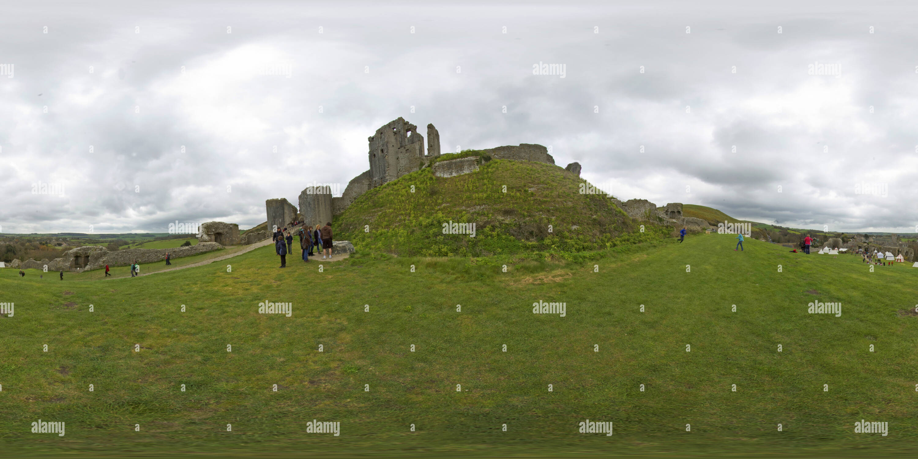 360° view of Corfe Castle Dorset UK - Alamy