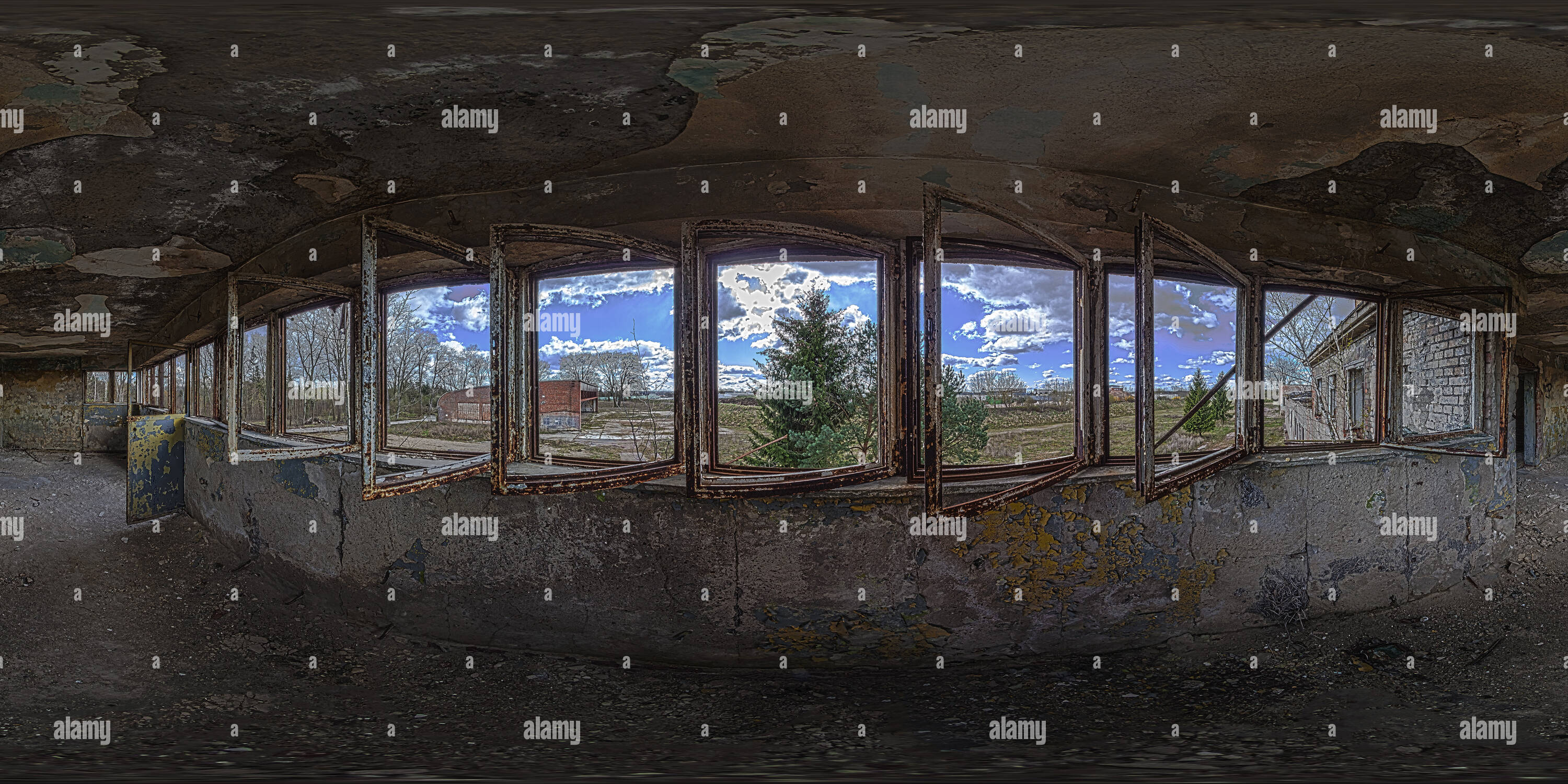 360° view of Tower Airport Fokker 2 - Alamy