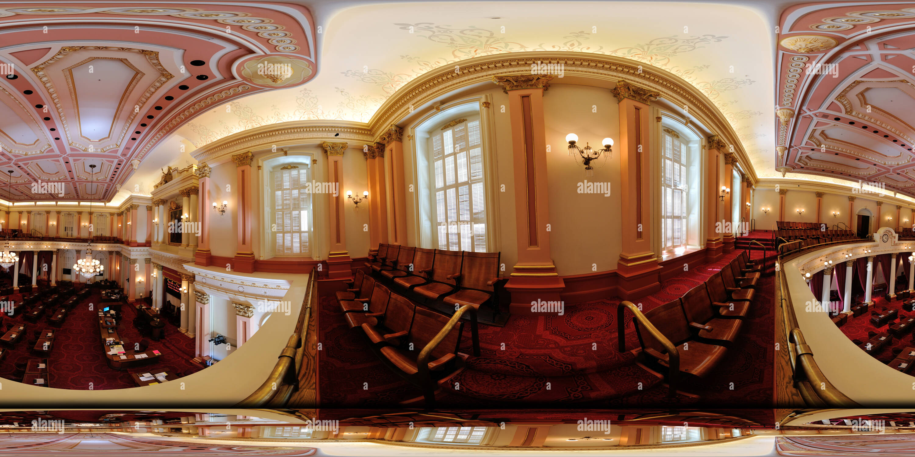 360° view of The Senate Chambers at the State Capital in Sacramento ...