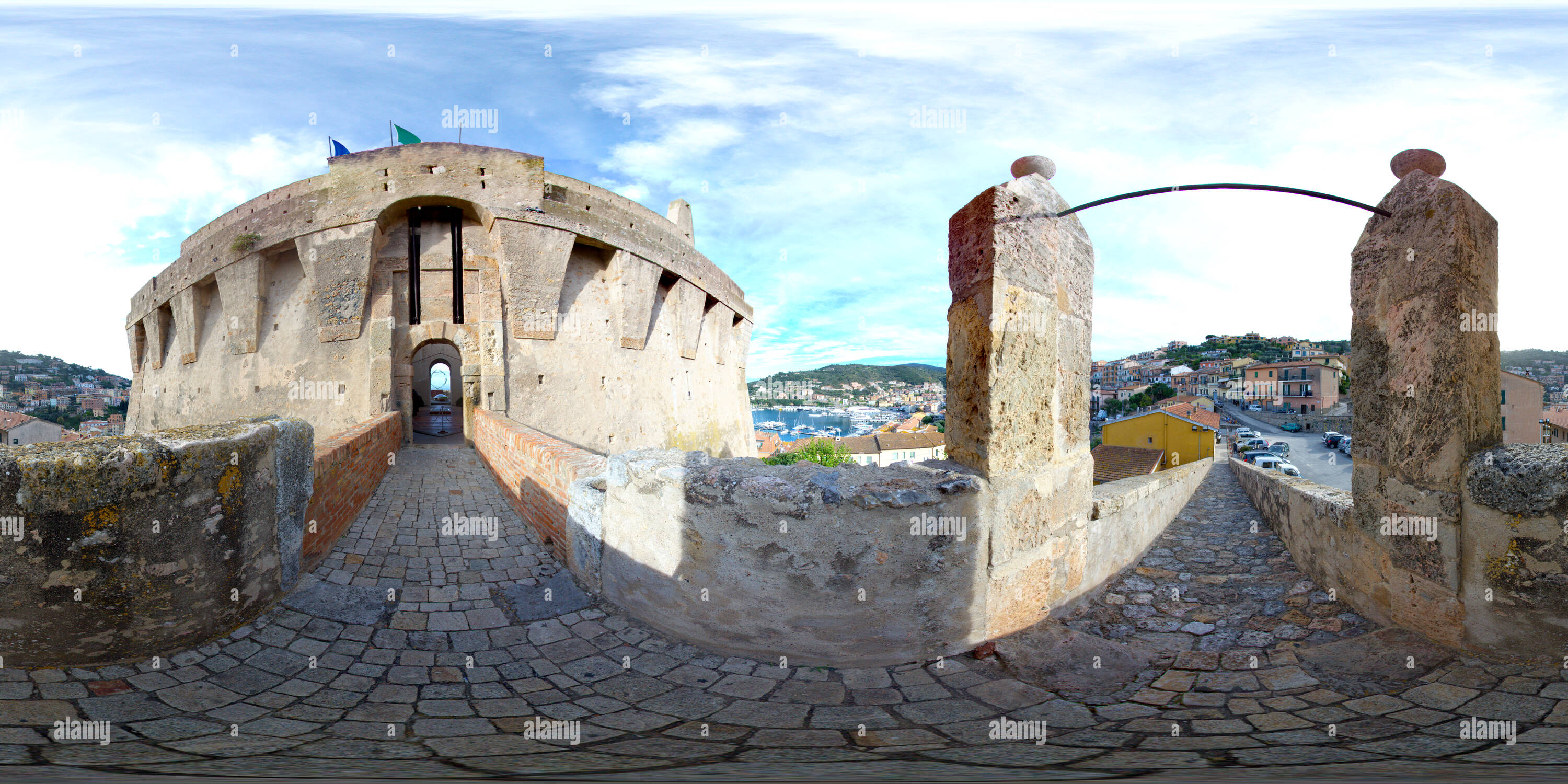 360° view of Spanish fortress-Porto S. Stefano-Entrance - Alamy