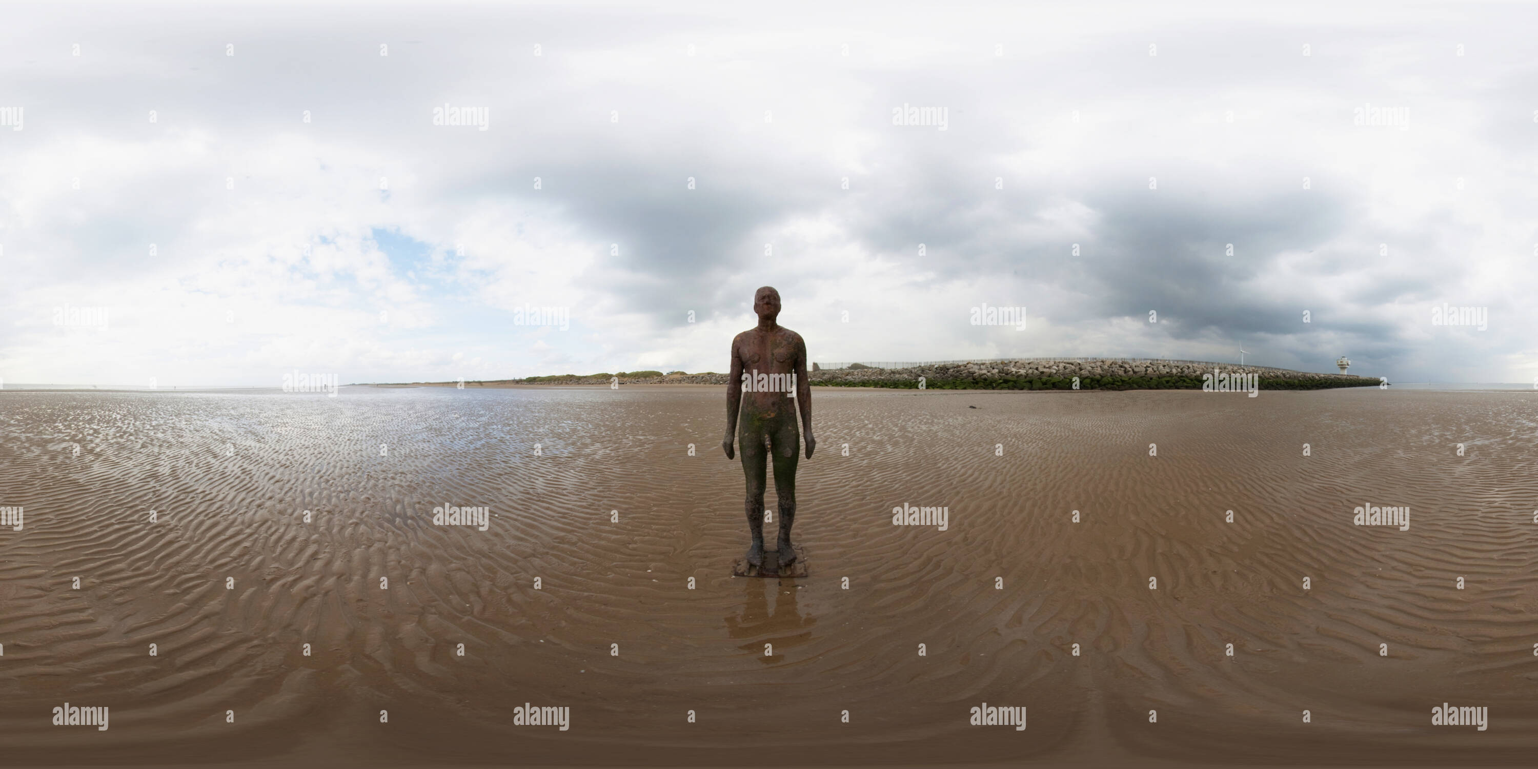 360° view of Antony Gormley's Another Place Crosby UK - Alamy
