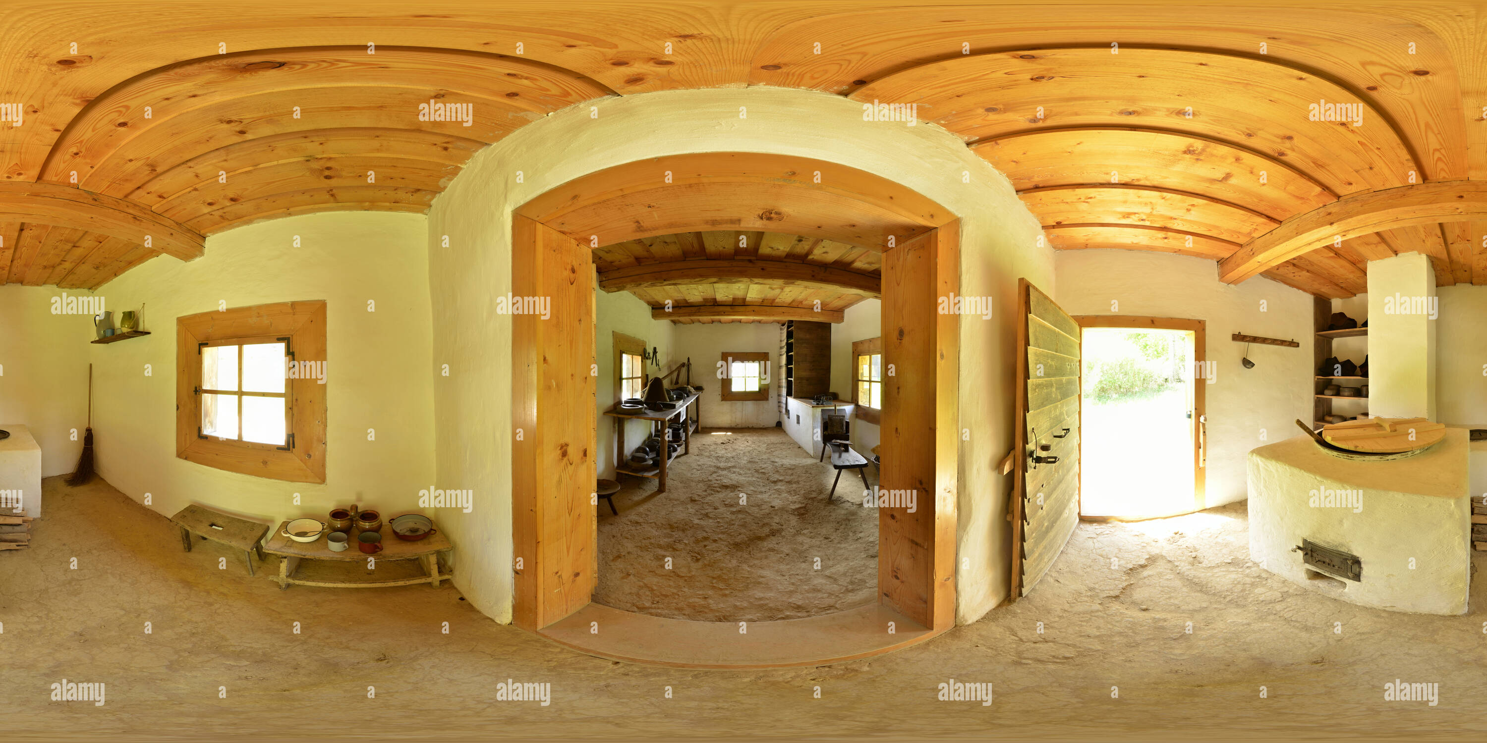 360° view of Museum of Slovak village - hat workshop - Alamy