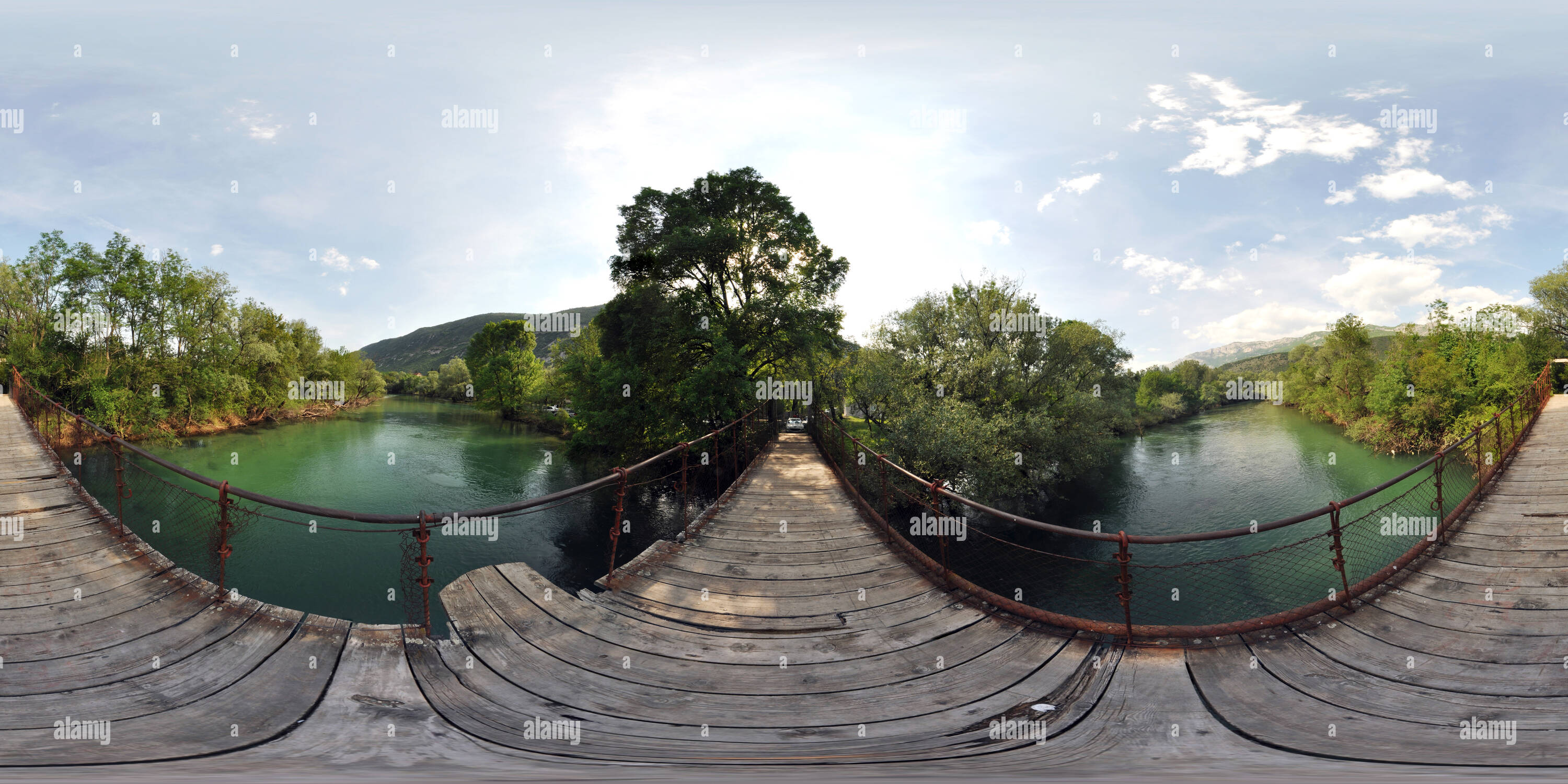 360° view of Bridge On Zeta River - Alamy