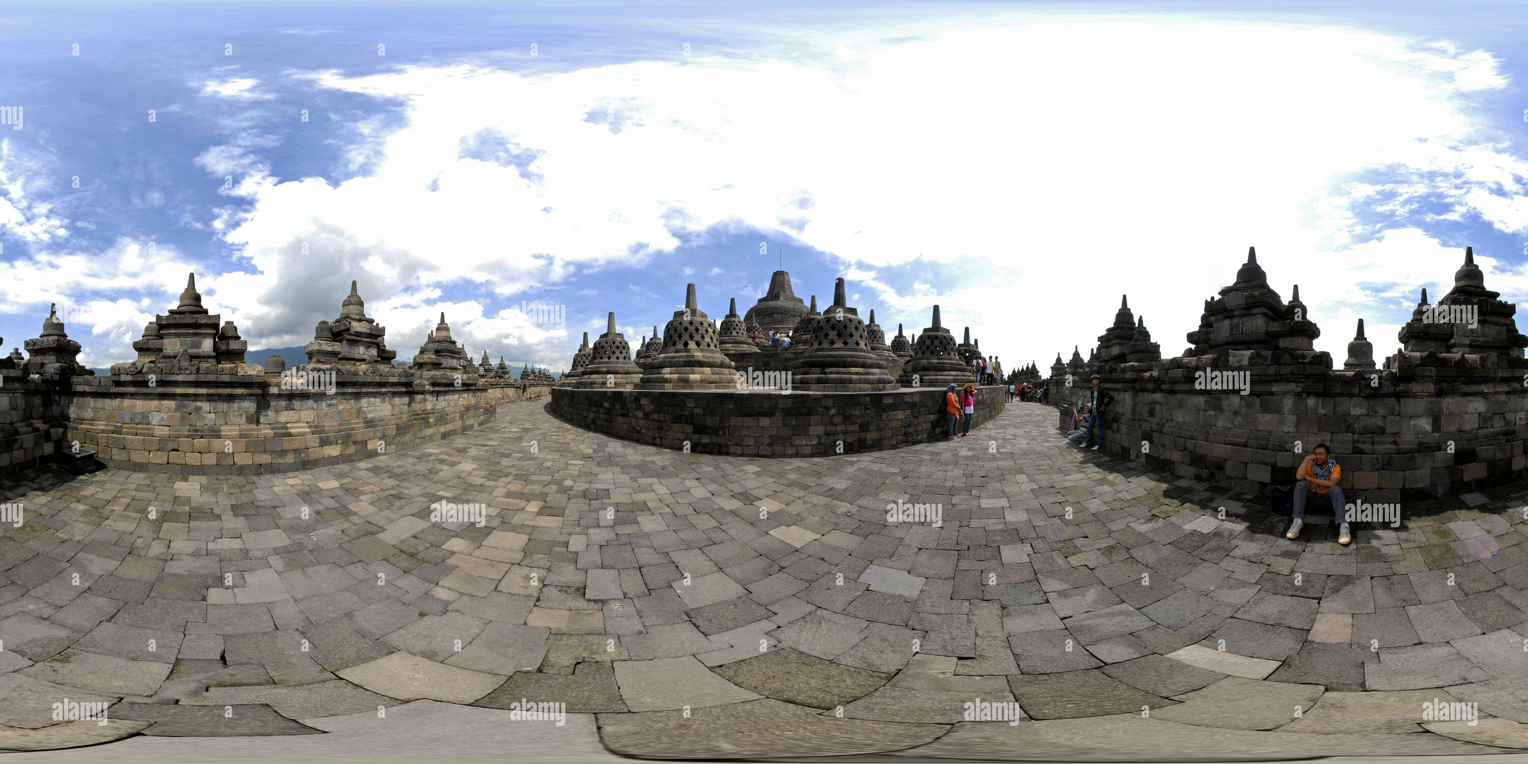360° view of Borobudur Temple Upper Corner - Alamy