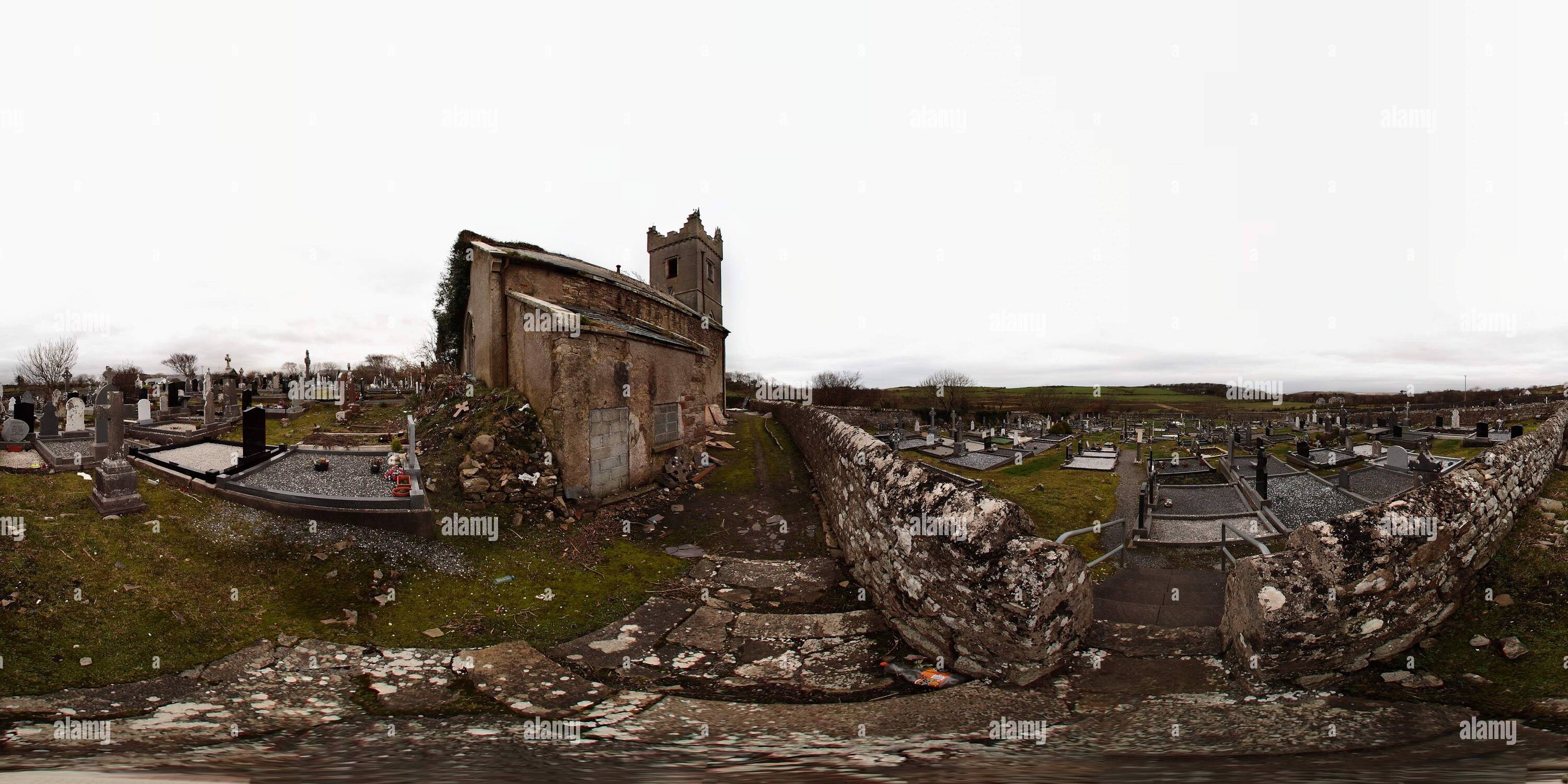 360° view of Ahamlish Graveyard - Ireland - Alamy